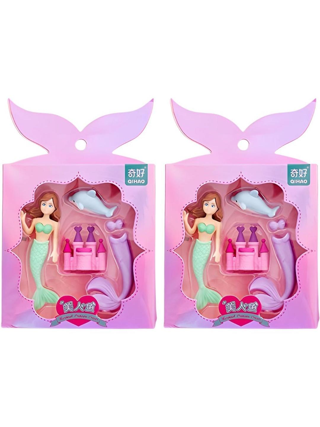 Buy YK Kids Set Of 2 Self Design Mermaid And Fairies Erasers ...