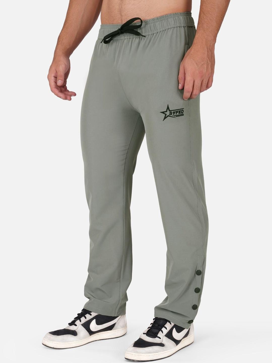 Buy SYFKO Men Brand Logo Embroidered Mid Rise Track Pants - Track Pants ...