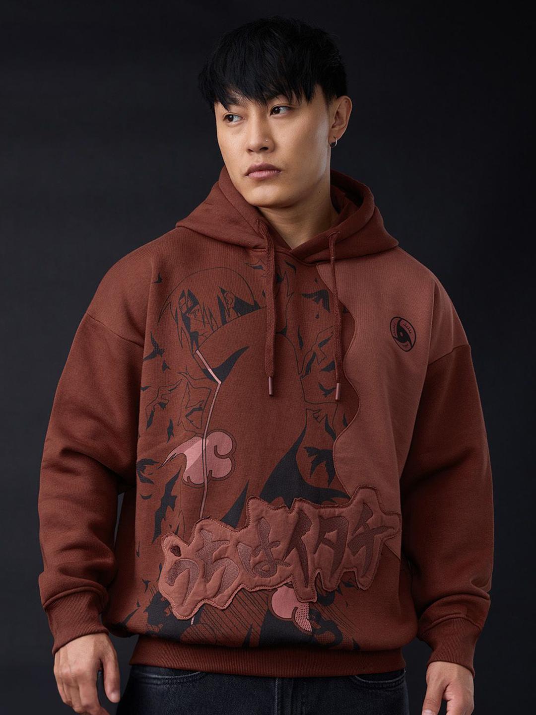 Buy The Souled Store Men Oversized Naruto Shippuden Brown Sweatshirts ...