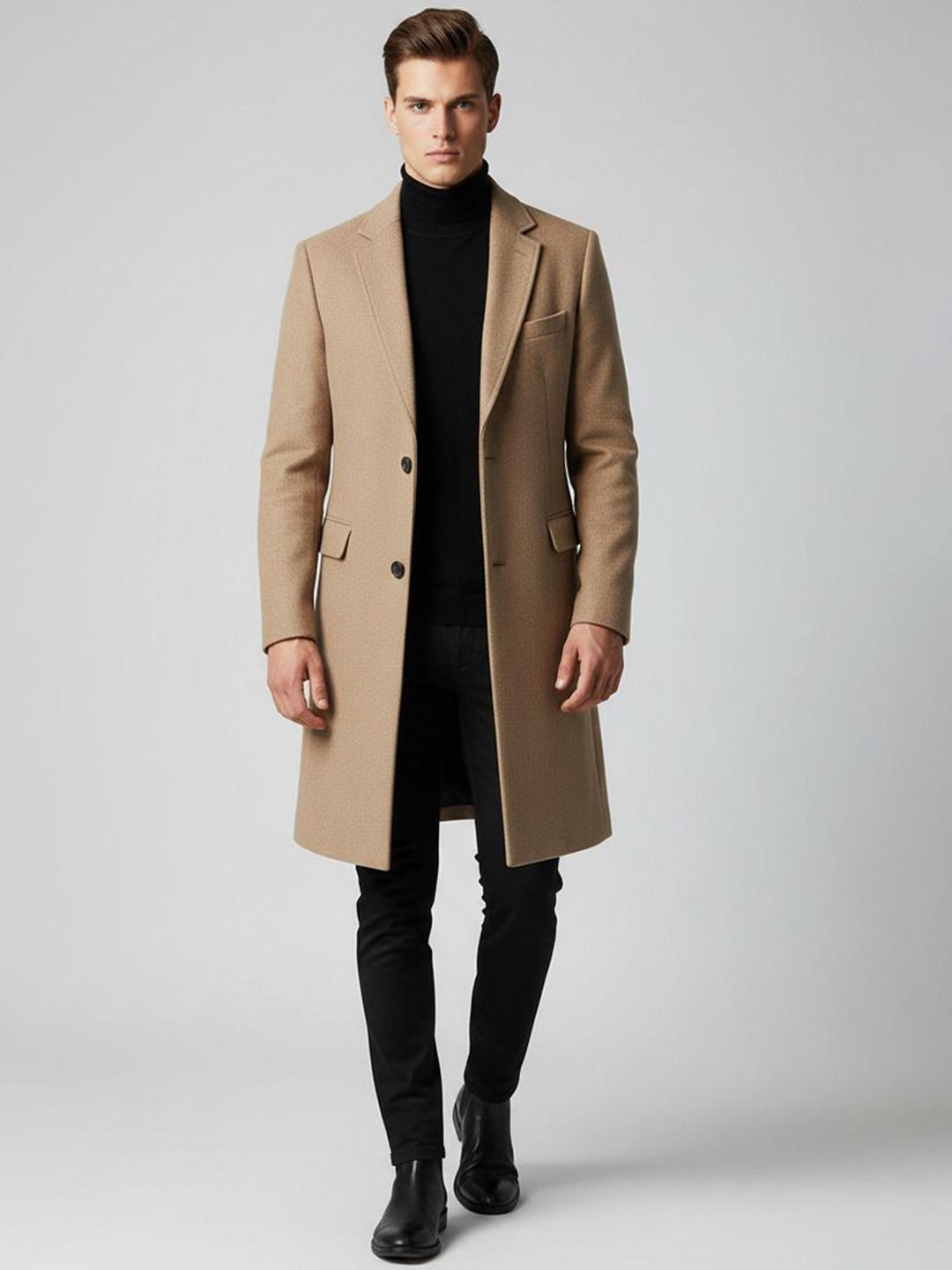 Buy Mast & Harbour Men Lapel Collar Solid Coat - Coats for Men 37322111 ...