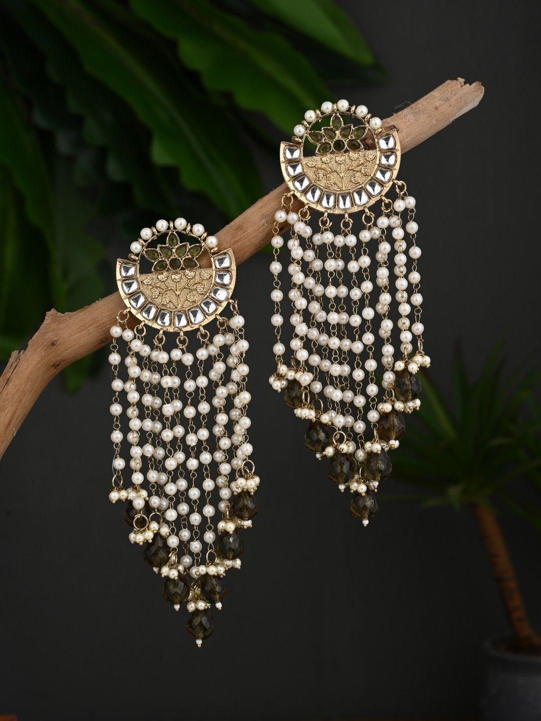 Buy Anvik Gold Plated Artificial Stones Studded And Beadded Circular ...