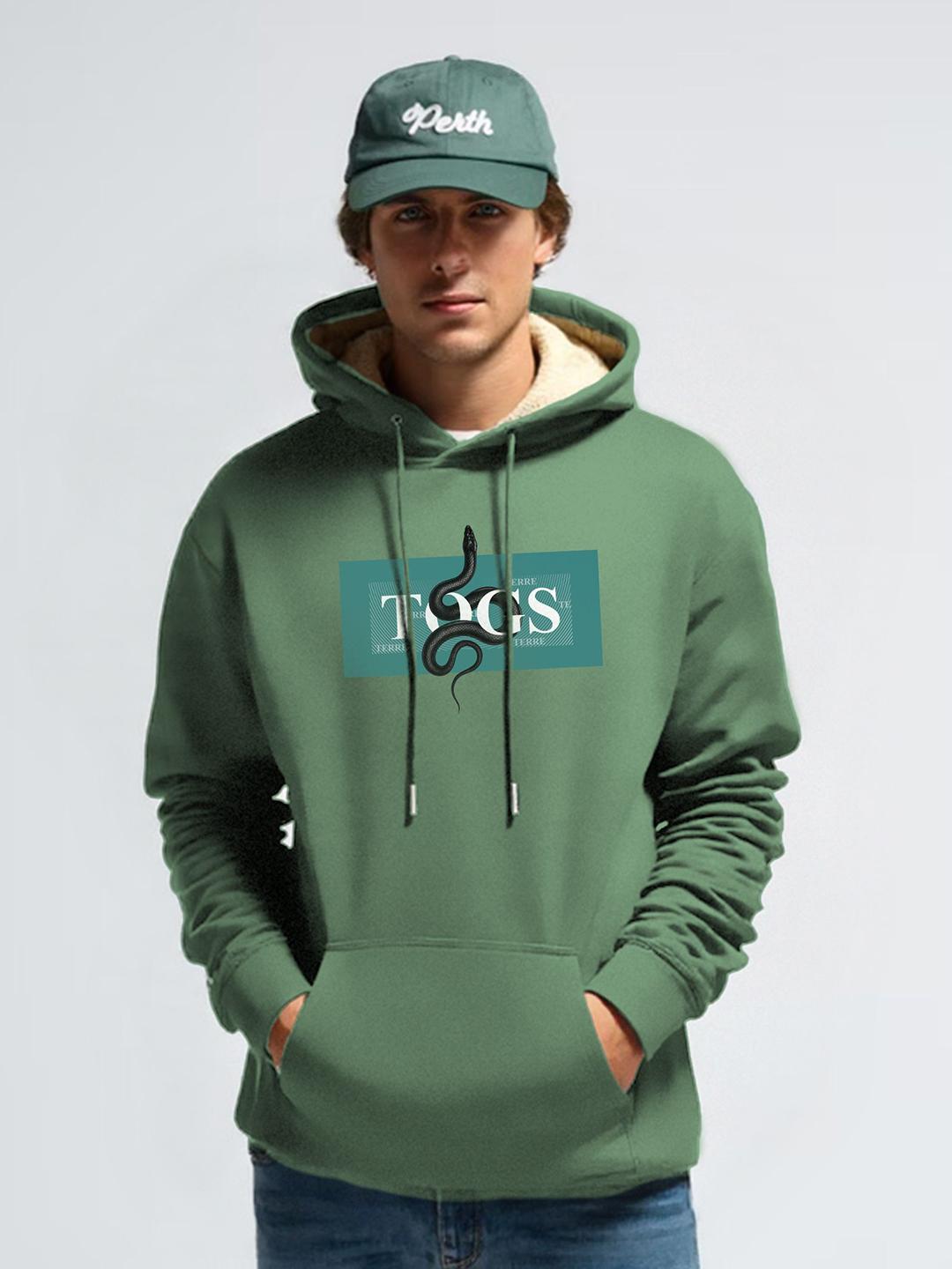 Buy TOGS & TERRE Men Graphic Printed Fur Hooded Sweatshirt ...