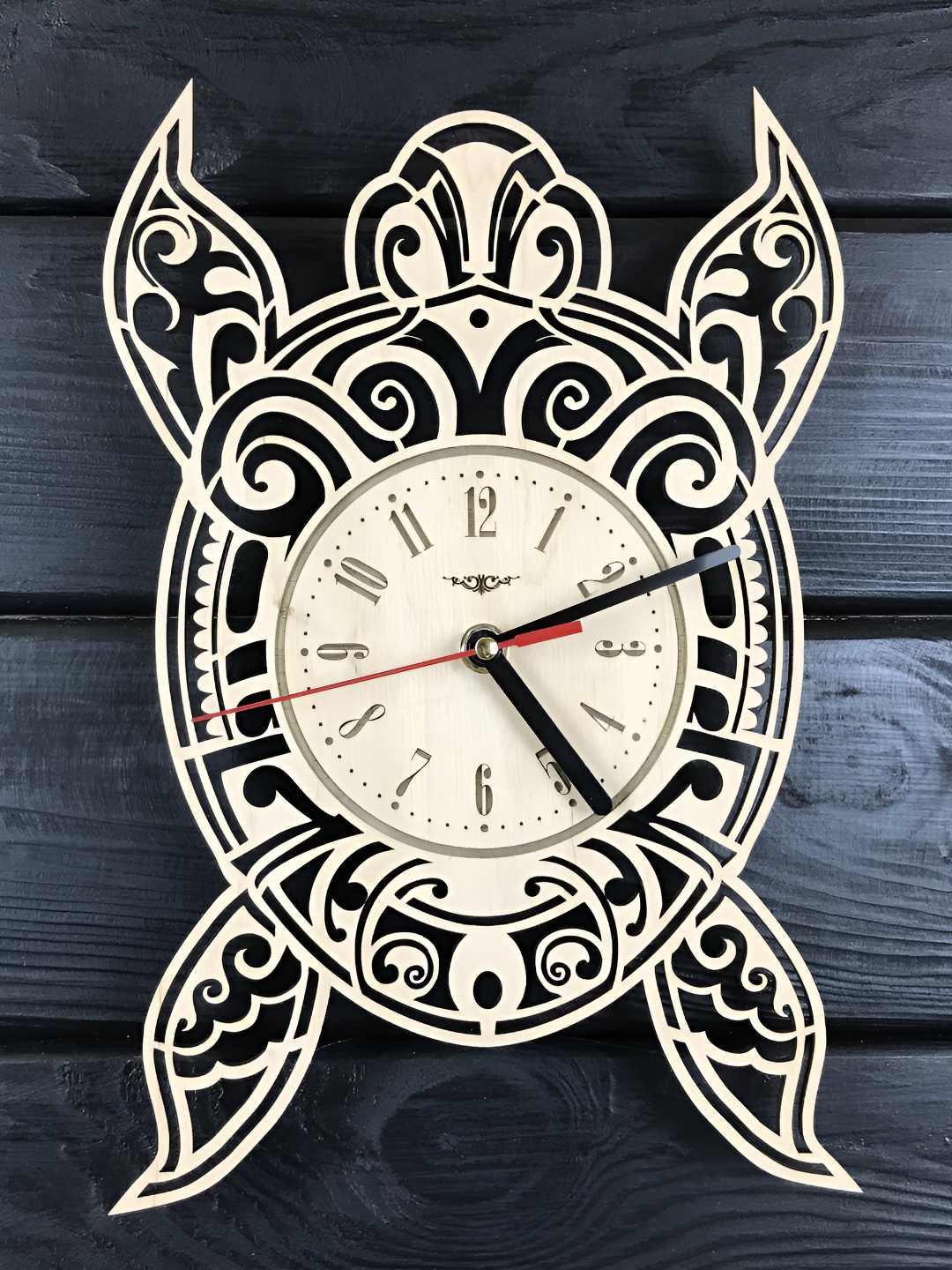 Buy QEZNEF Beige Analogue Traditional Wooden Wall Clock - Clocks for ...