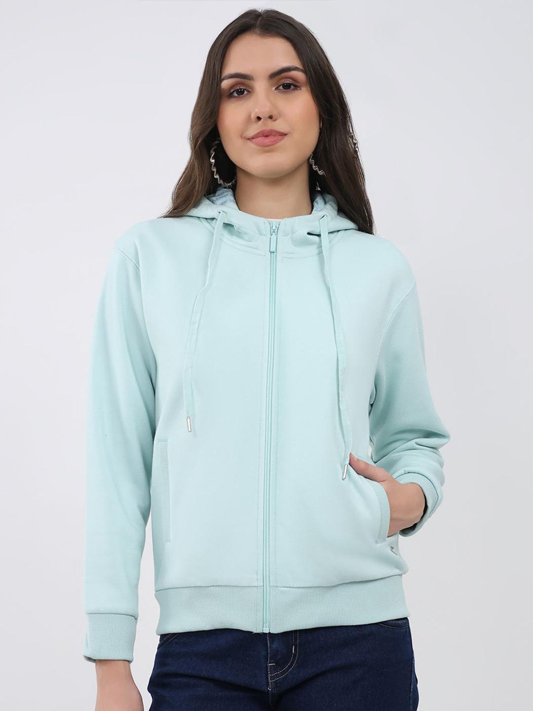 Buy Monte Carlo Women Full Sleeve Front Open Hooded Sweatshirt ...