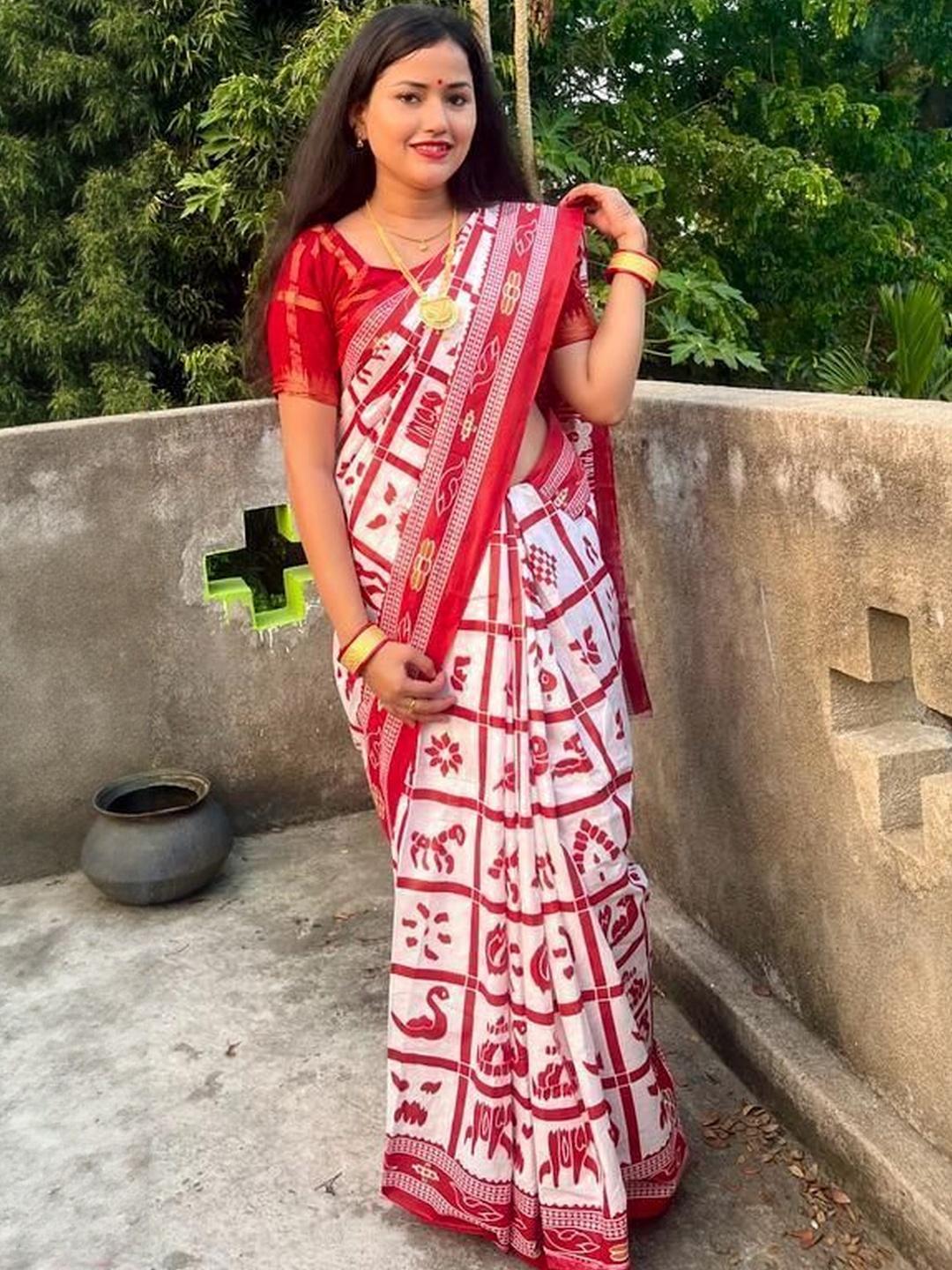 Buy ETHNIC ODISHA HANDLOOM Ethnic Motifs Pure Cotton Handloom ...