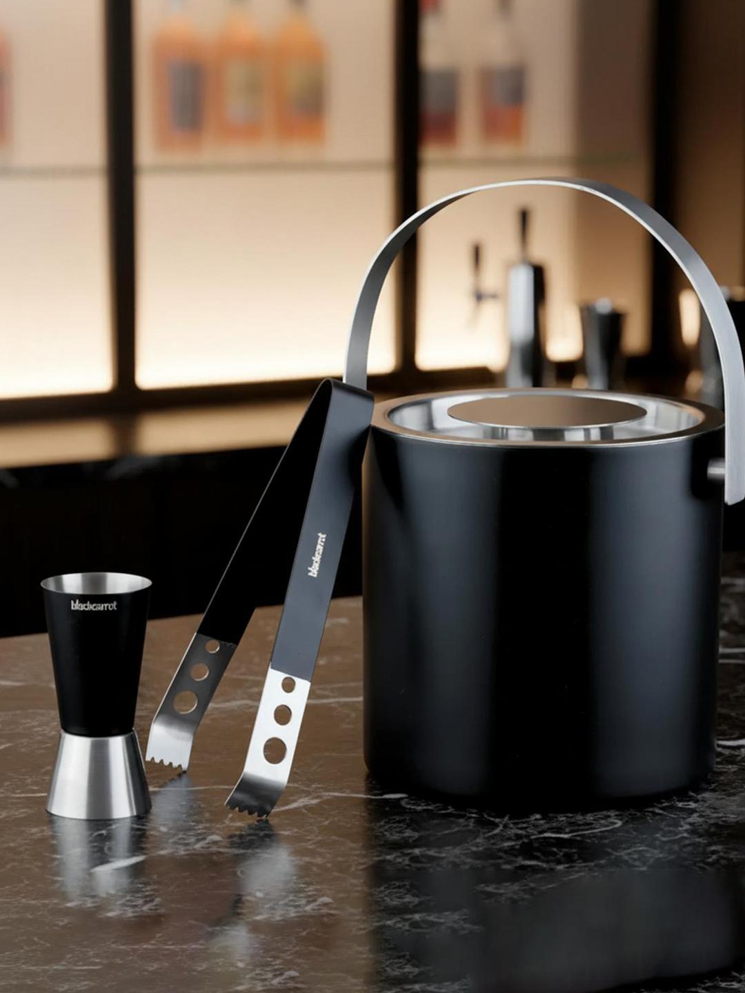 Buy BlackCarrot Black Set Of 3 Stainless Steel Barware Tool Sets ...