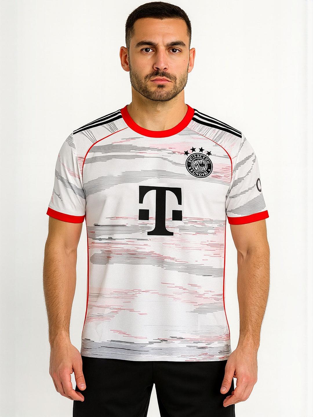 Buy Dostitch Men Bayern Munich Away Kit Muller Football Jersey White T ...