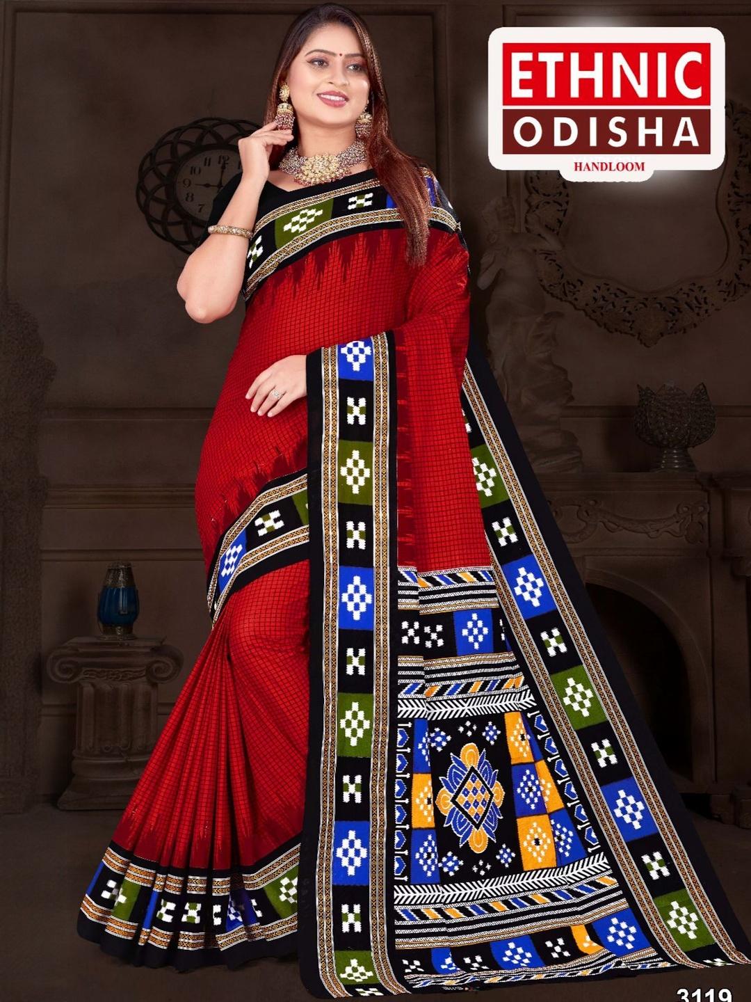 Buy ETHNIC ODISHA HANDLOOM Women Pure Cotton Ethnic Motifs Woven Design ...
