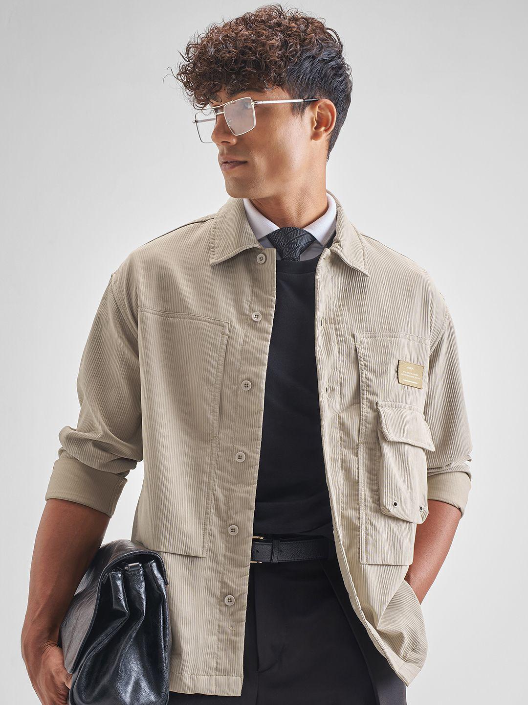 Buy HIGHLANDER Men Spread Collar Korean Style Oversized Casual Shirt ...