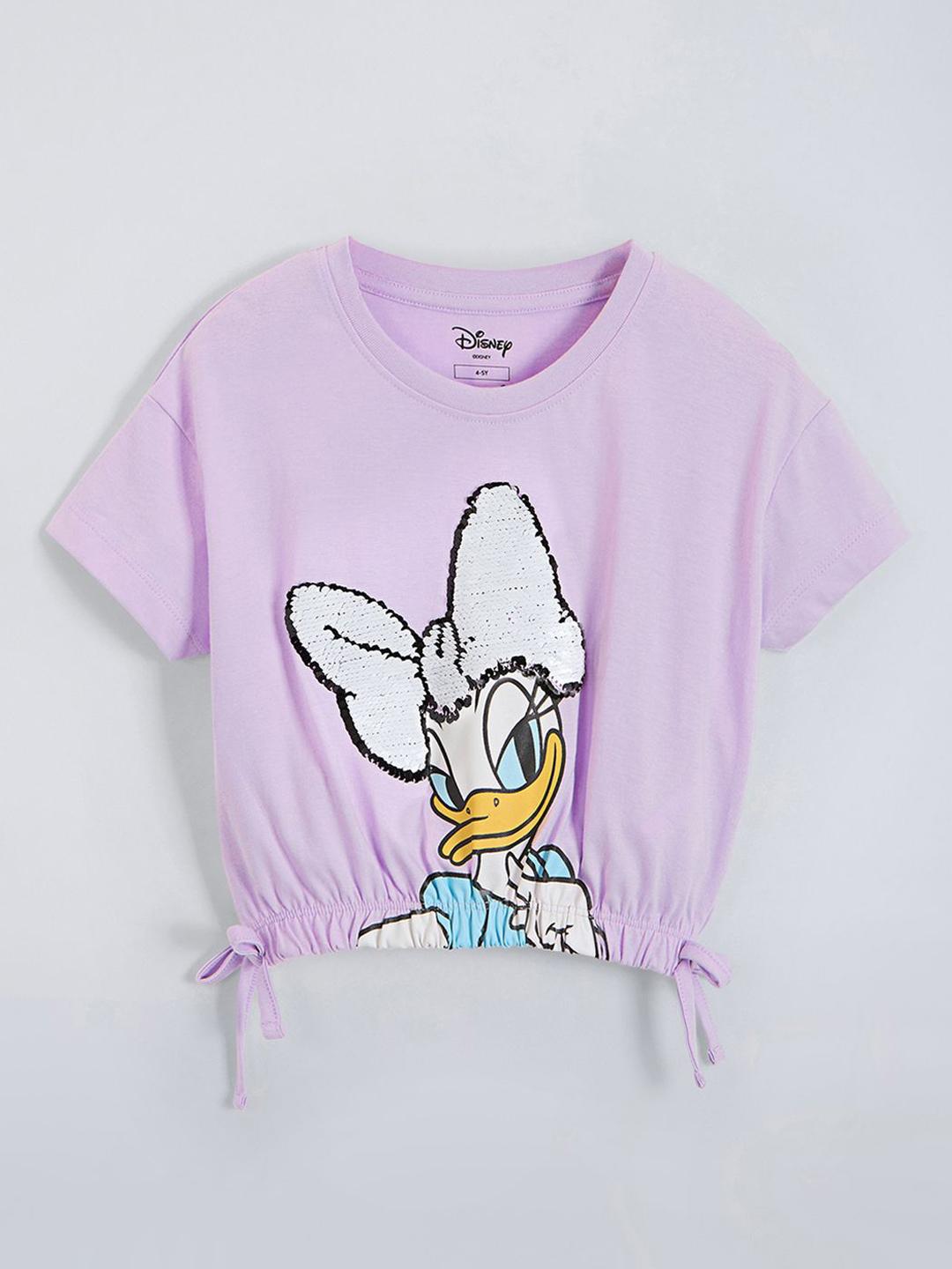 Buy Hopscotch Girls Daisy Duck Crop Top - Tops for Girls 37352005 | Myntra