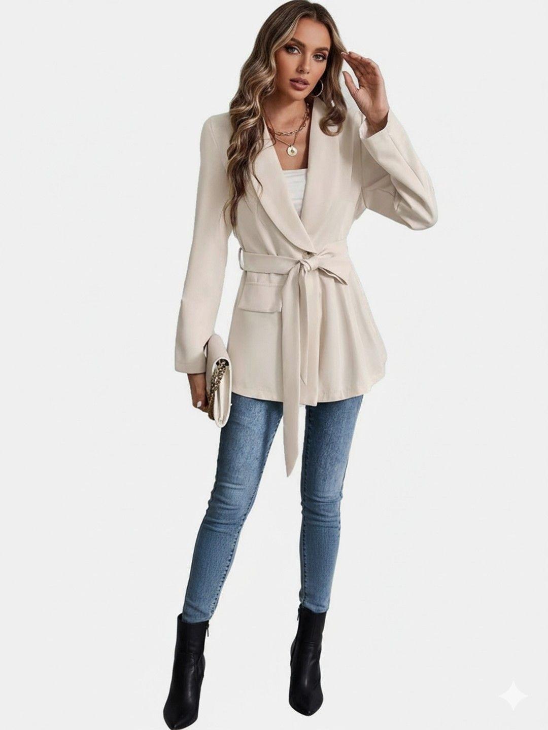 Buy DressBerry Apricot Casual Polyester Blazer - Blazers for Women ...