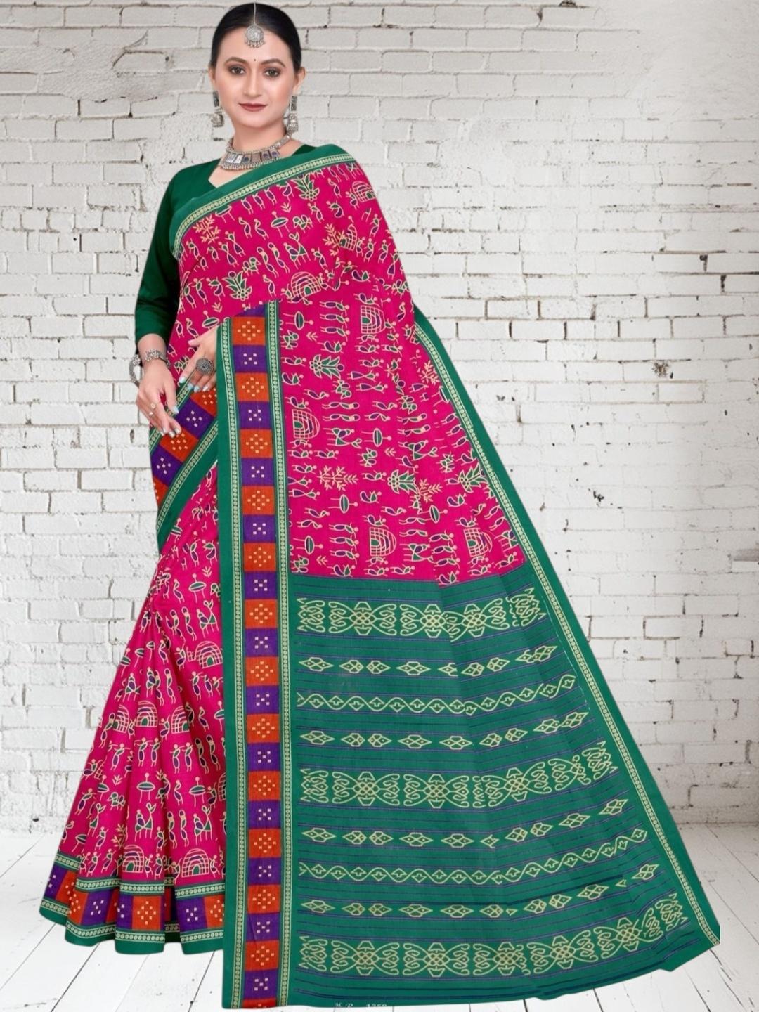 Buy ETHNIC ODISHA HANDLOOM Ethnic Motifs Printed Pure Cotton Sambalpuri ...