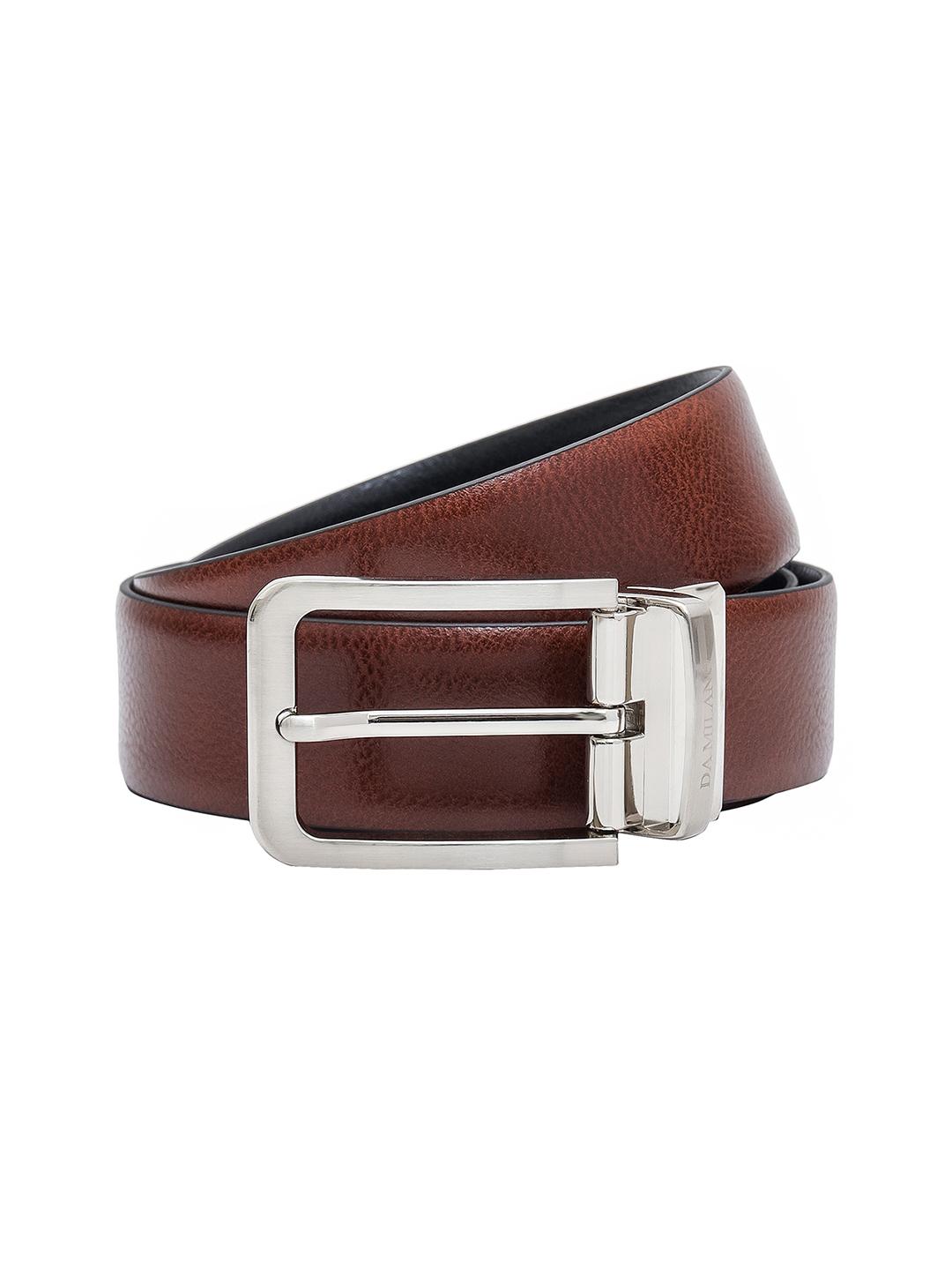 Buy Da Milano Men Textured Leather Reversible Formal Belt - Belts for ...