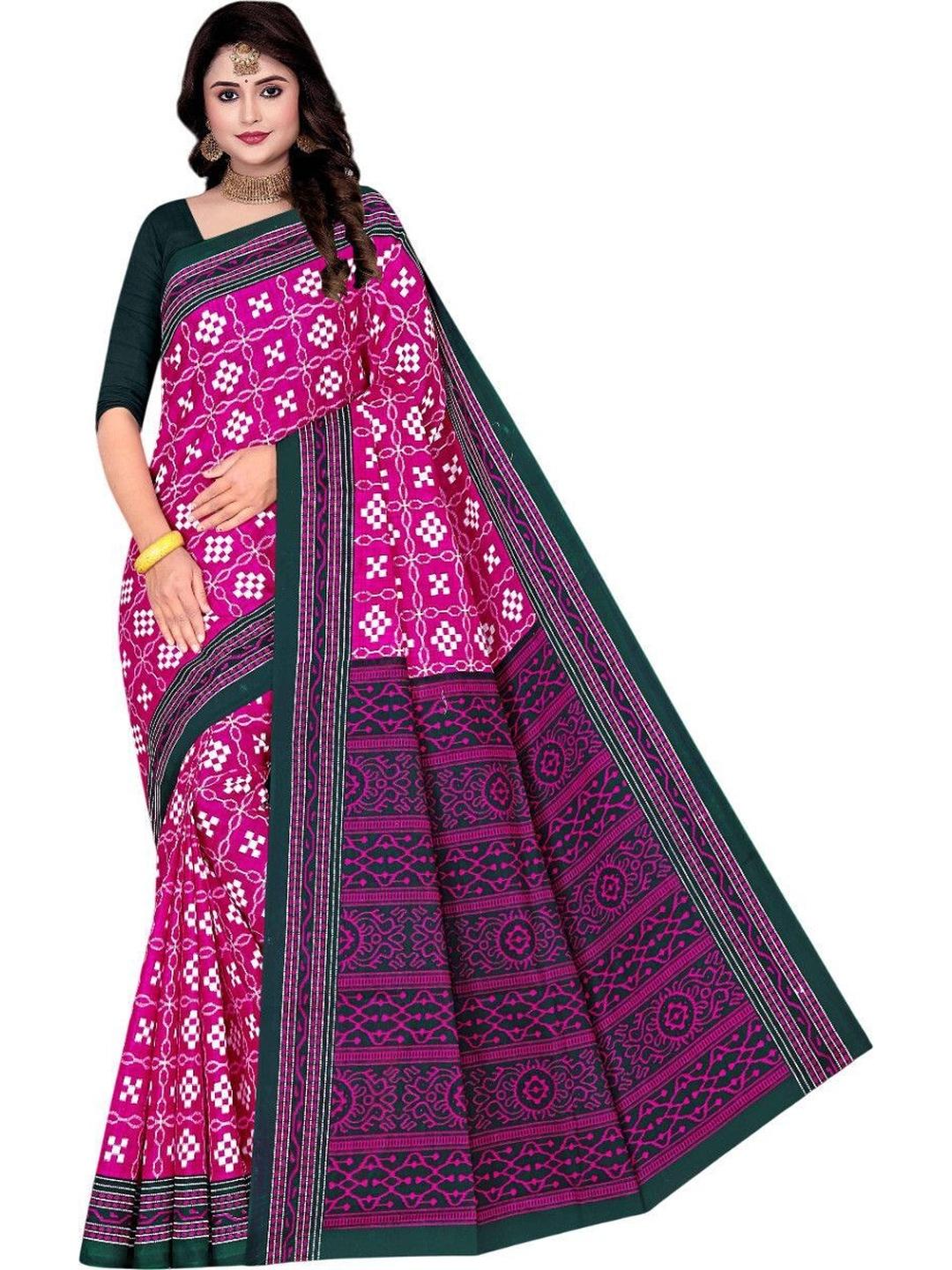 Buy ETHNIC ODISHA HANDLOOM Ethnic Motifs Pure Cotton Sambalpuri Saree ...