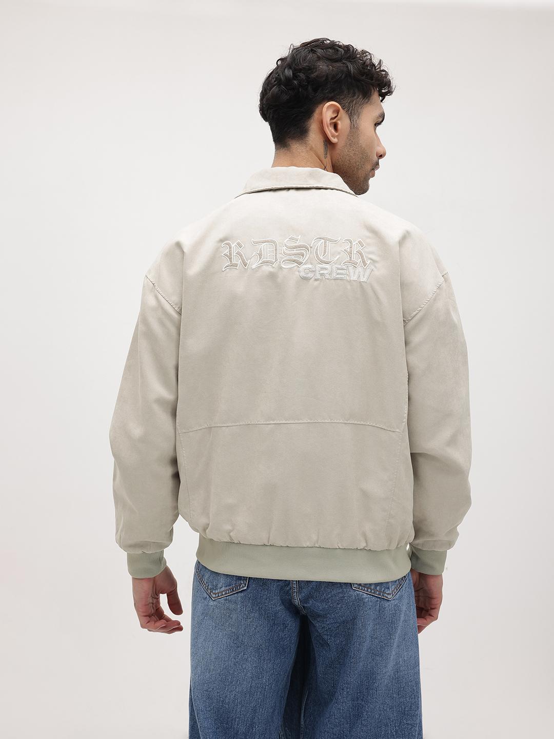 Buy The Roadster Life Co. Typography Embroidered Suede Finish Bomber ...