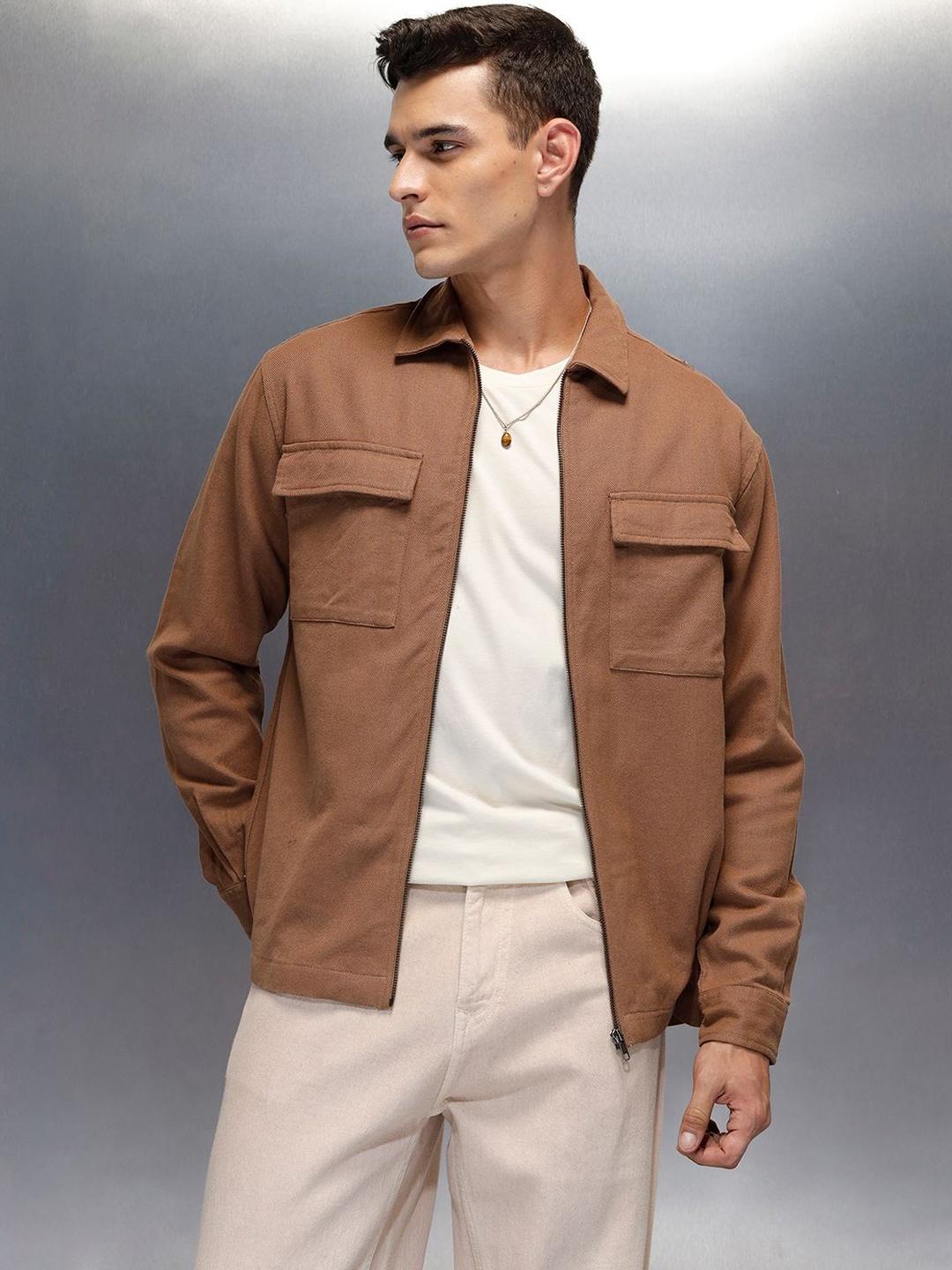 Buy WROGN Men Spread Collar Solid Tailored Jacket - Jackets for Men ...