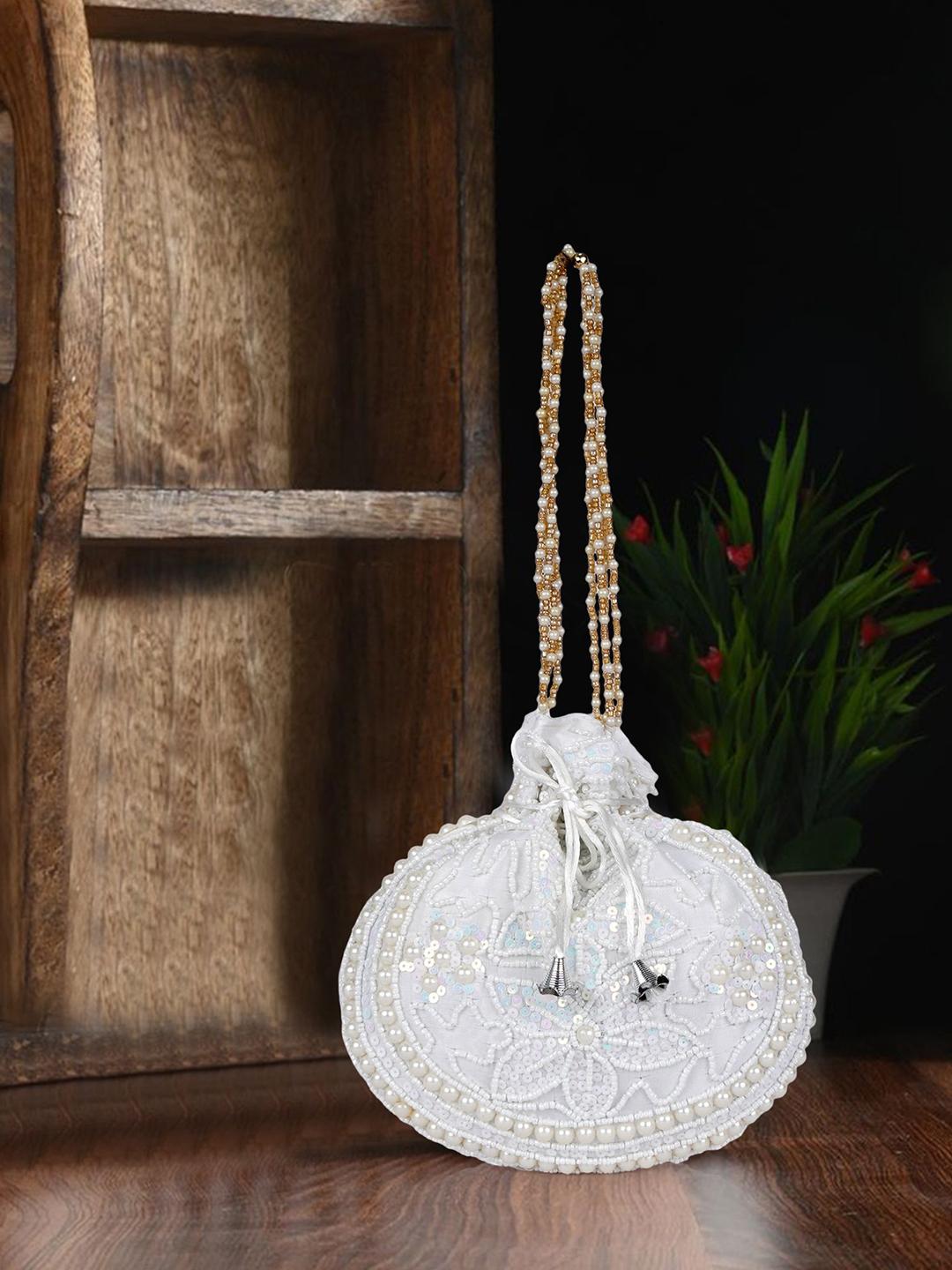 Buy QNS Embellished Potli Clutch With Wrist Loop Strap - Clutches for ...