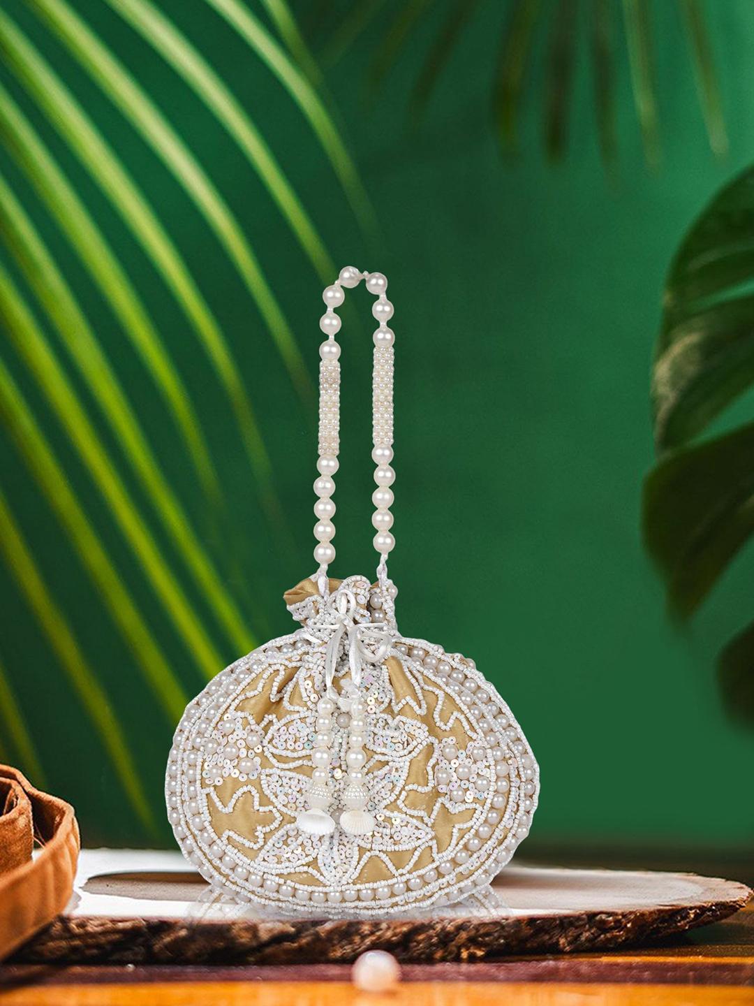 Buy QNS Embellished Potli Clutch With Wrist Loop Strap - Clutches for ...