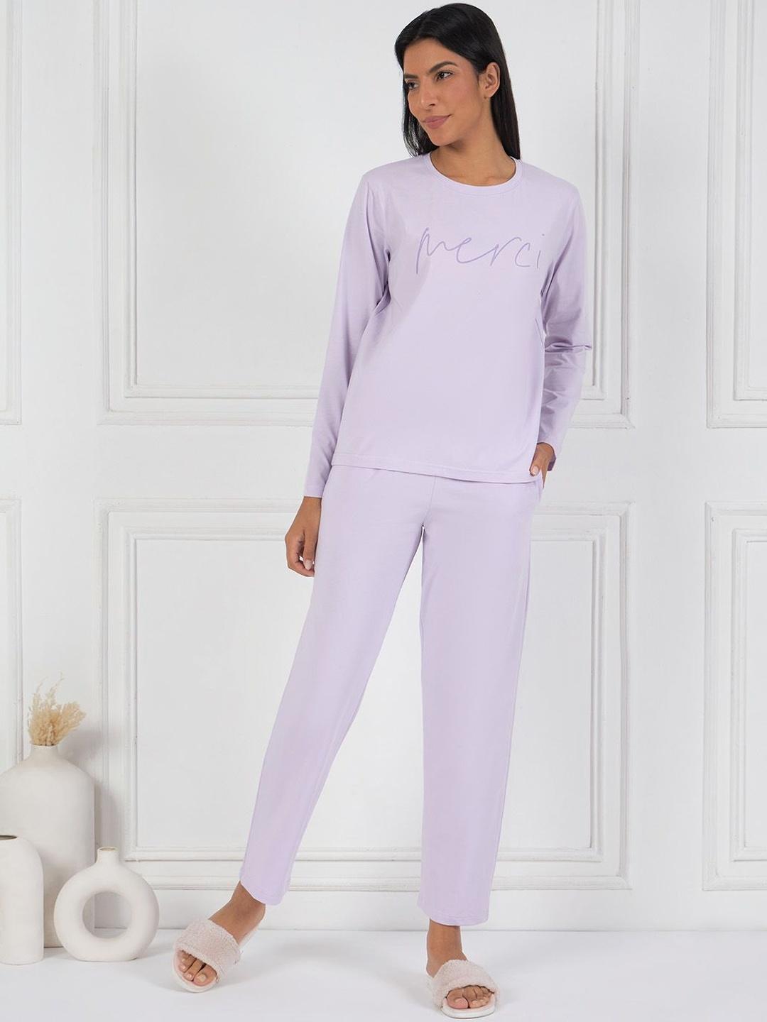 Buy Sweet Dreams Women Typography Printed Round Neck T Shirt & Pyjamas ...