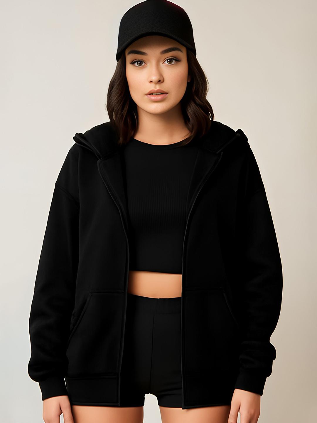 Buy SZN Hooded Long Sleeves Front Open Sweatshirt - Sweatshirts for ...
