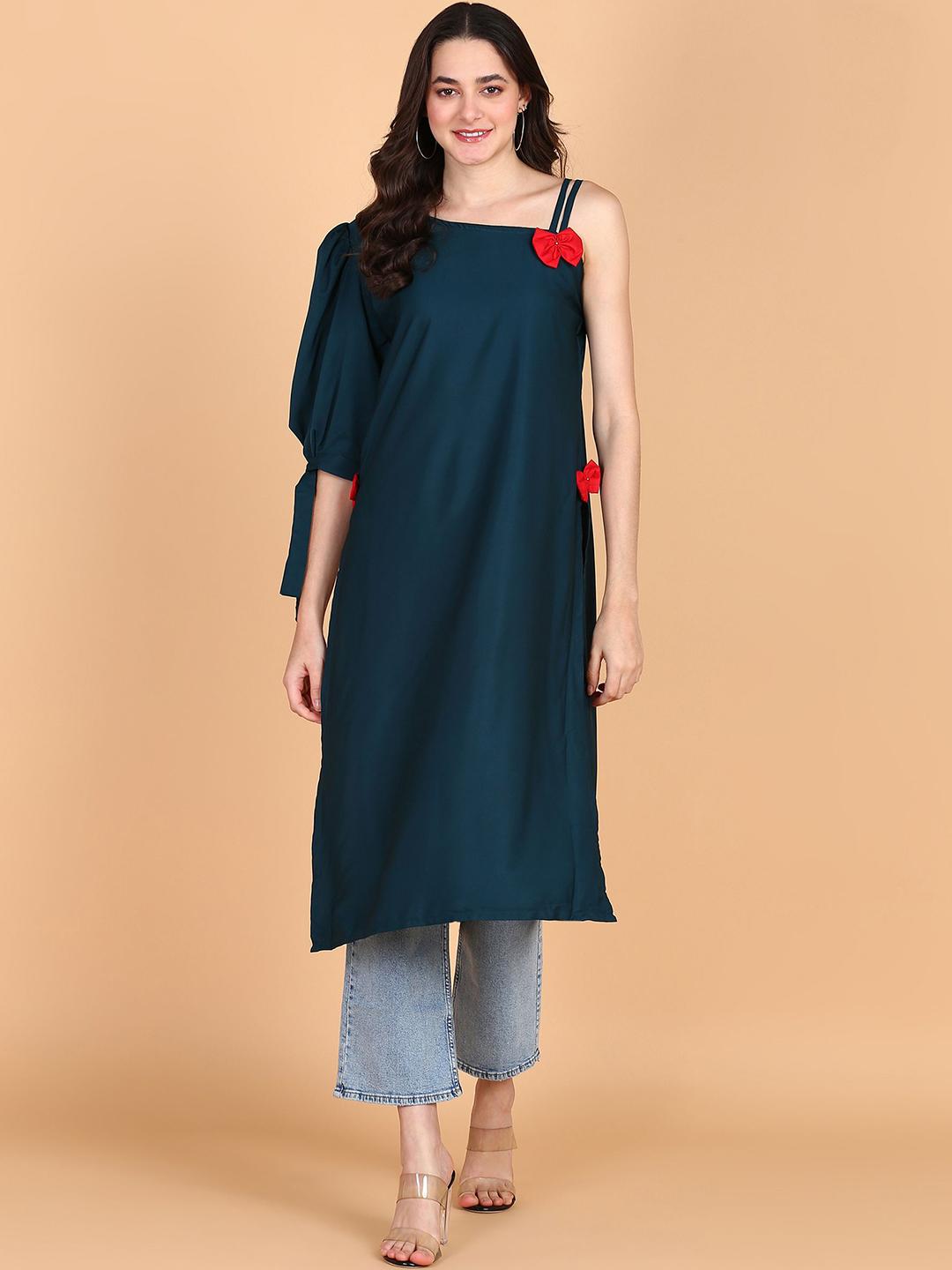 Buy Aiza Collection Shoulder Straps Straight Kurta - Kurtas for Women ...