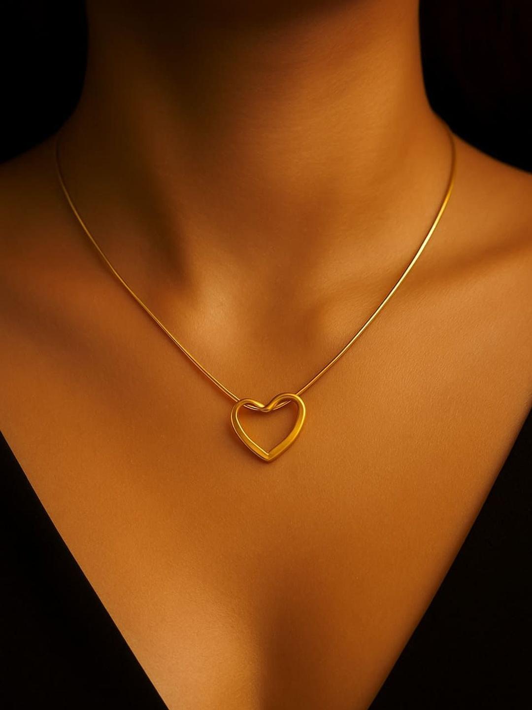 Buy Nui Korean Stainless Steel Gold Plated Minimal Necklace - Necklace ...