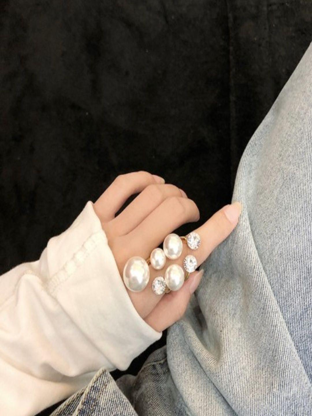 Buy SAPRAA TRENDS Women American Diamond Oversize Ring - Ring for ...
