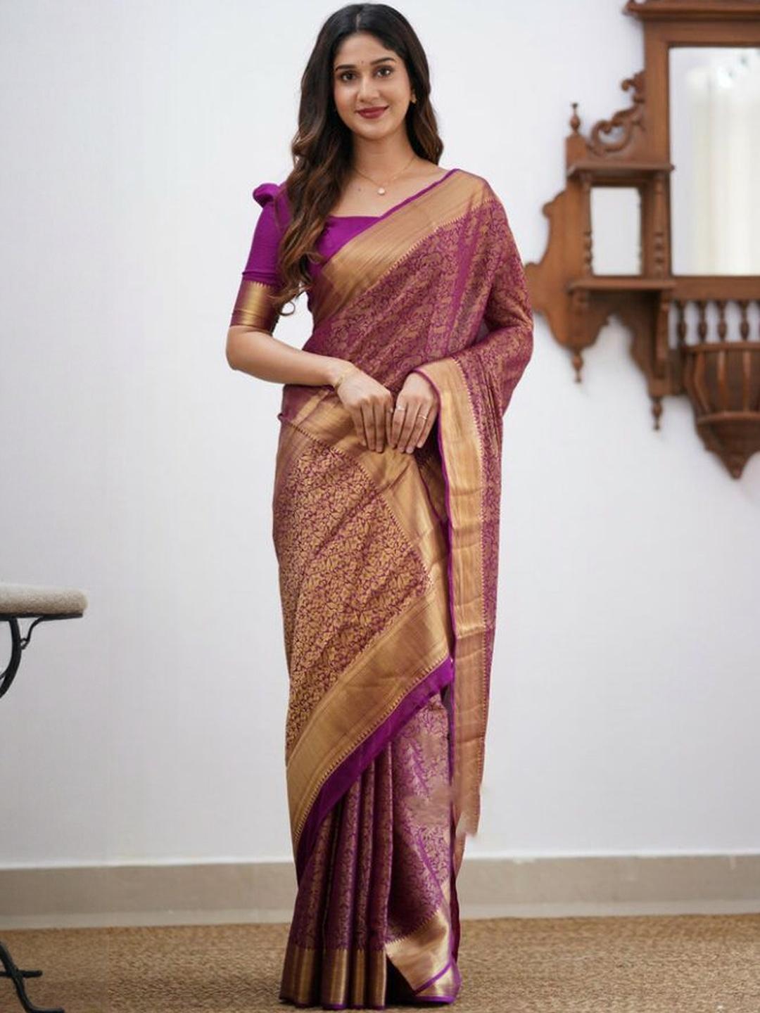 Buy CANIZZARO Woven Design Zari Heavy Work Banarasi Saree - Sarees for ...