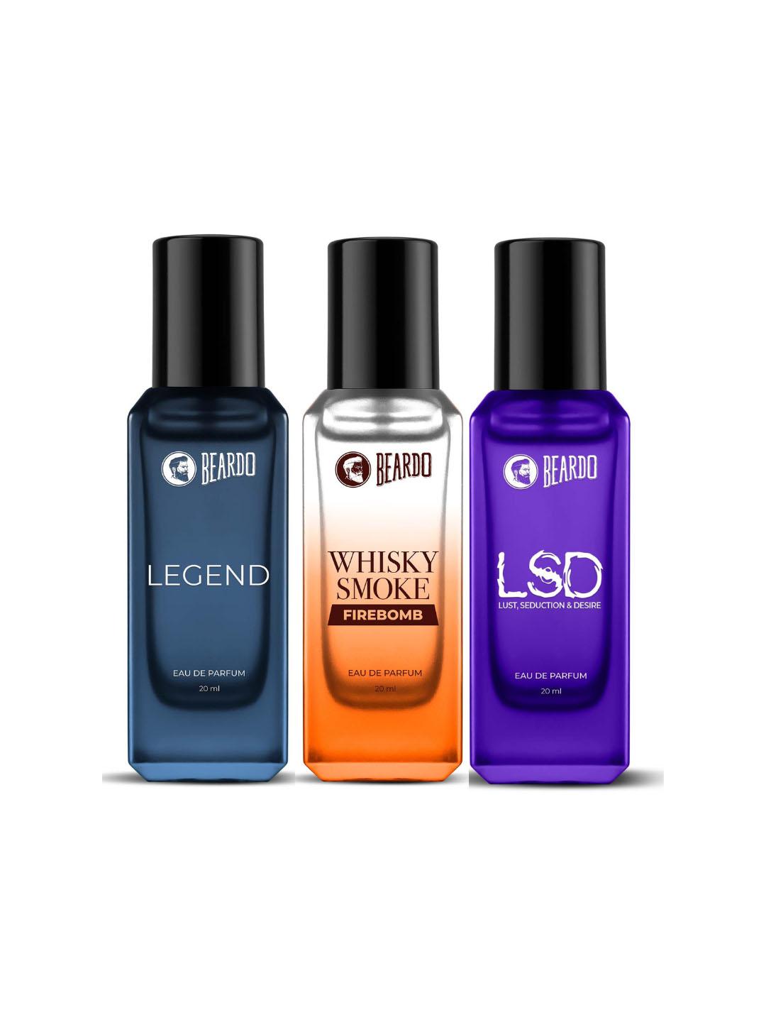 Buy BEARDO Men Set Of 3 EDP 20ml Each LSD + Whisky Smoke Firebomb ...