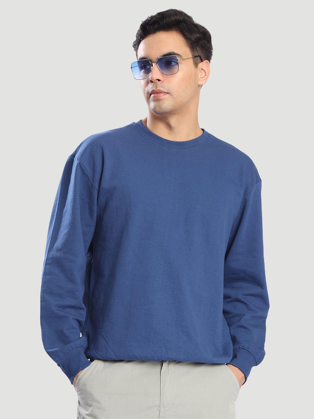 Buy Bene Kleed Men Relaxed Fit Round Neck Drop Shoulder Pullover ...