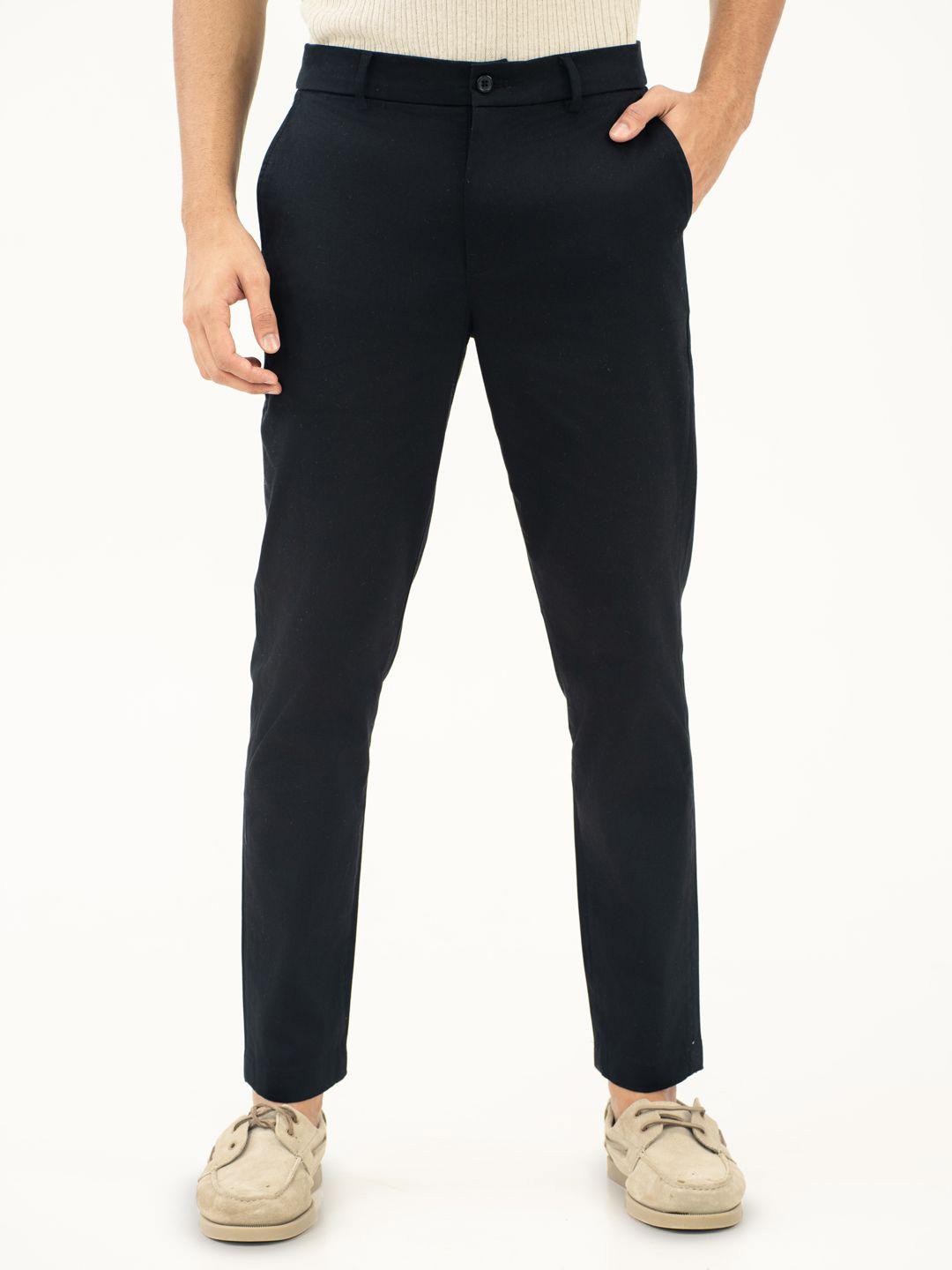 Buy The Pant Project Men Black Slim Fit Cotton Chinos With Spill Proof ...