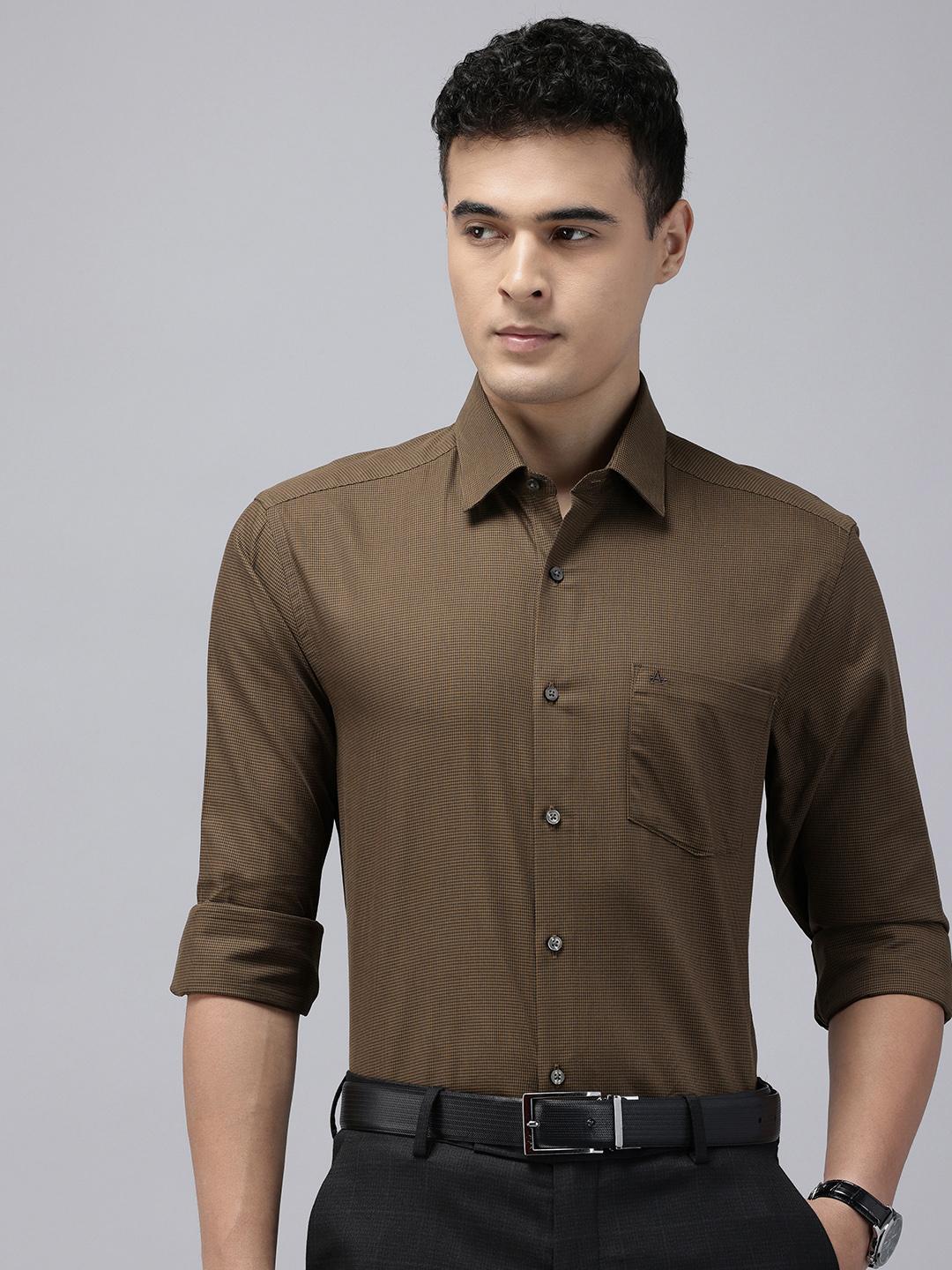 Buy Arrow Pure Cotton Textured Manhattan Slim Fit Formal Shirt - Shirts ...