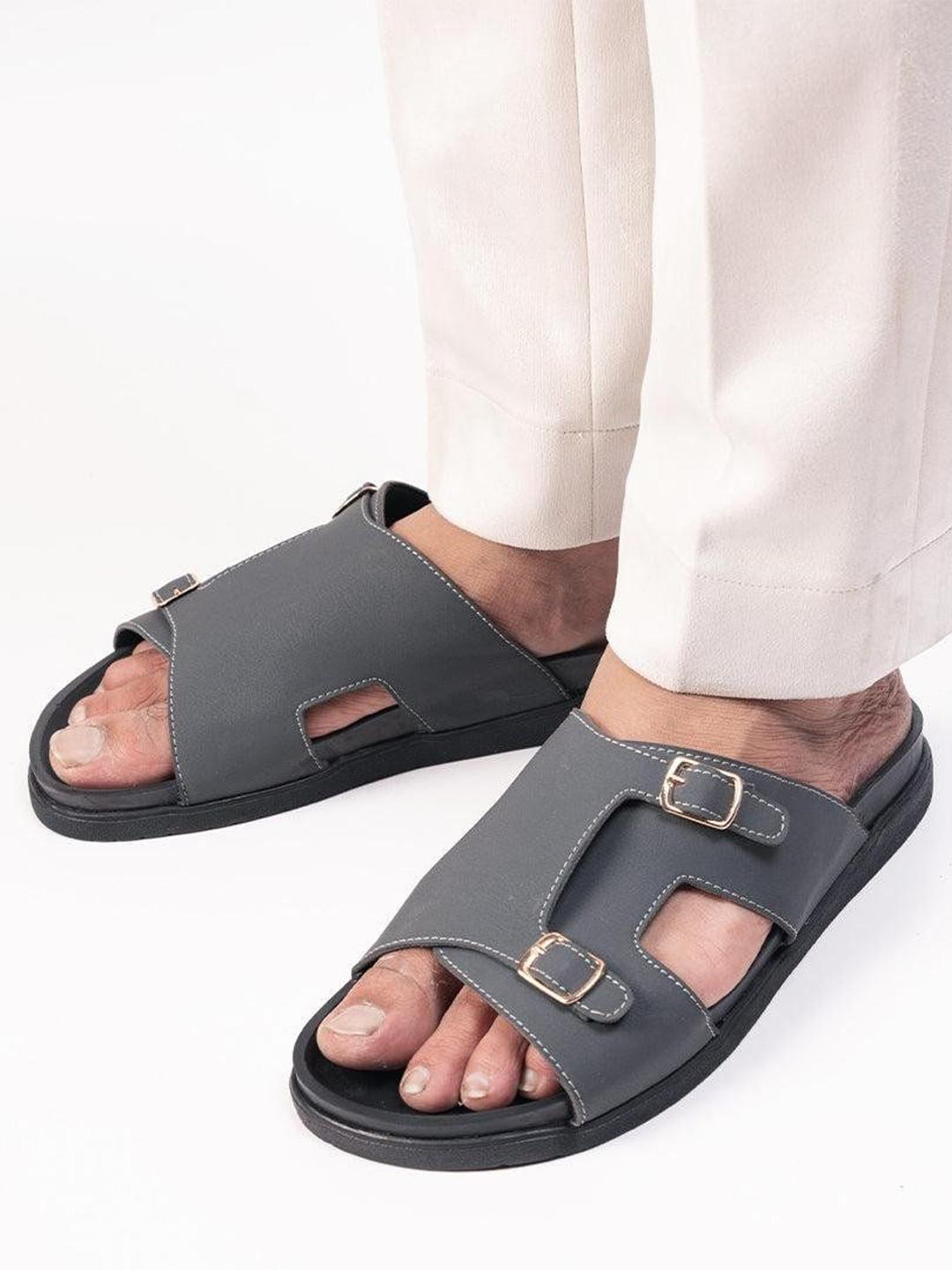 Buy MONKSTORY Double Monk Footbed Leather Comfort Sandals - Sandals for ...