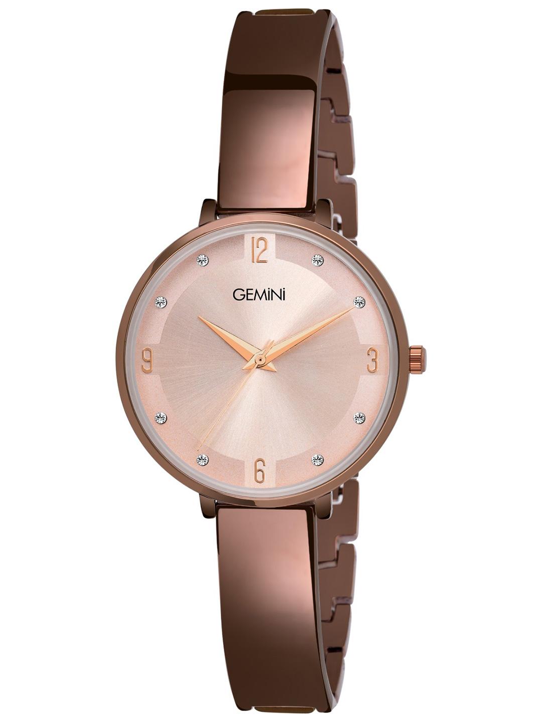 Buy GEMINI Women Embellished Dial & Stainless Steel Straps Analogue ...