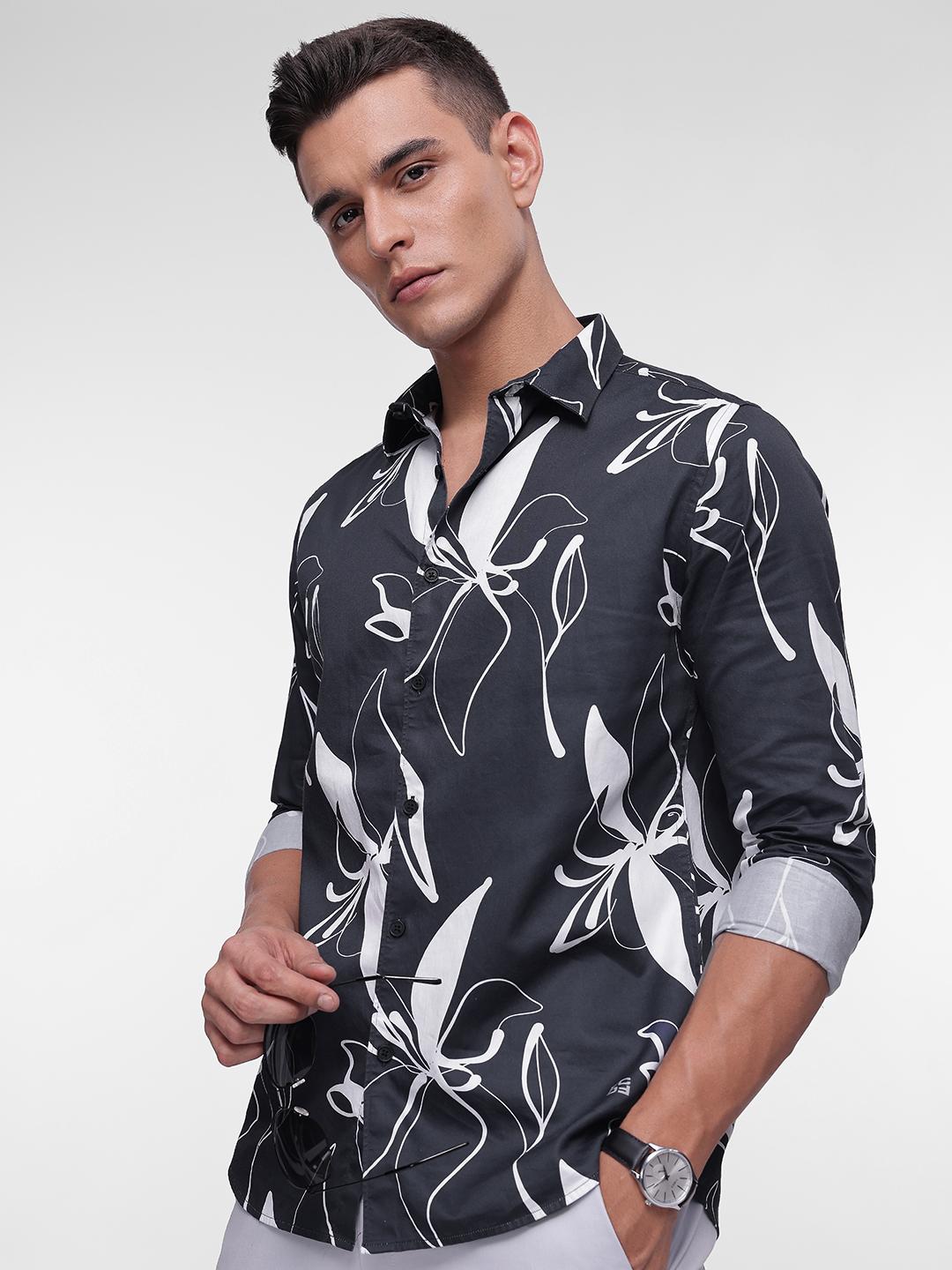 Buy French Connection Slim Fit Floral Printed Pure Cotton Casual Shirt ...