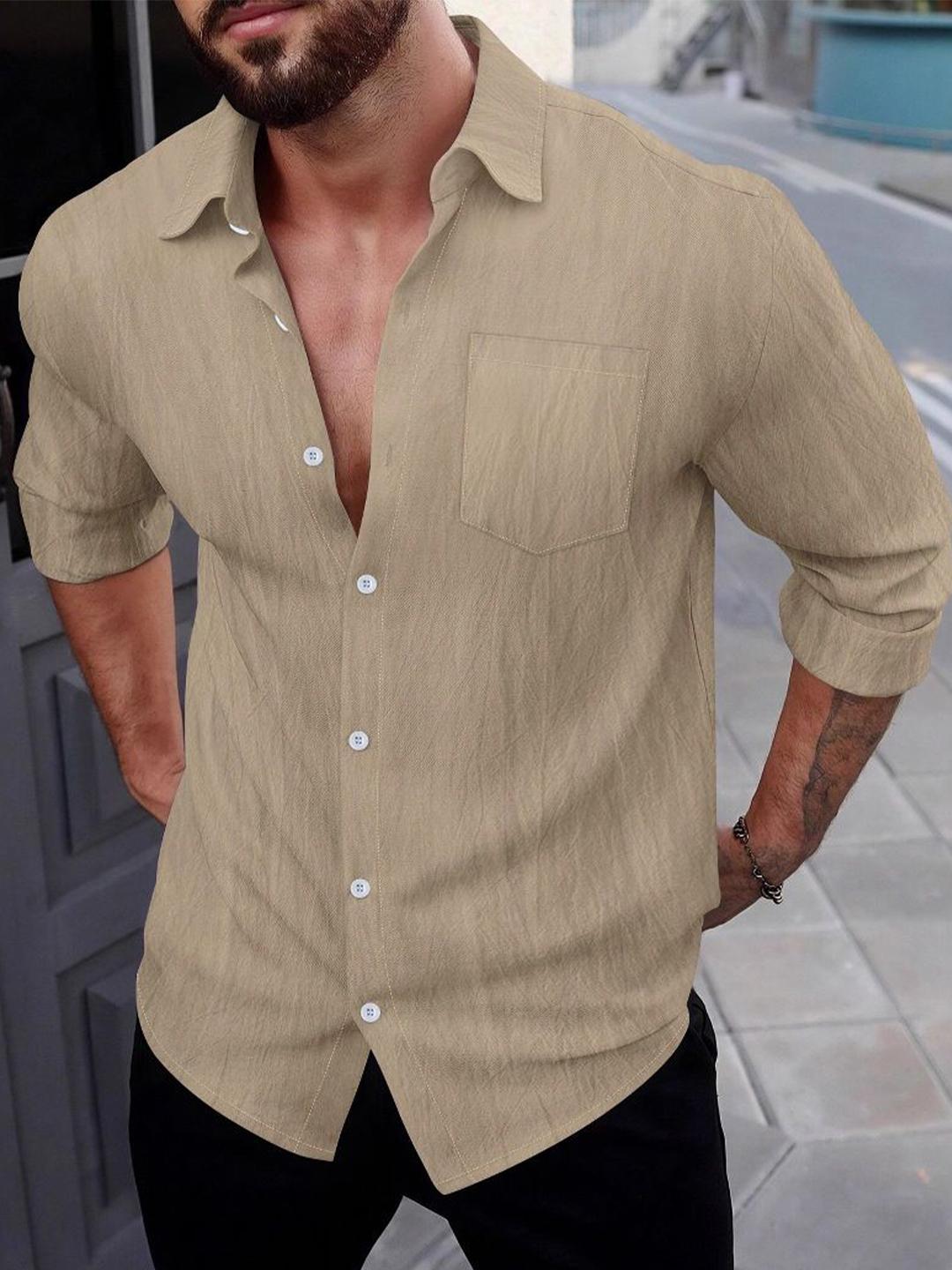 Buy StyleCast X Revolte Men Linen Cutaway Collar Regular Fit Shirt ...