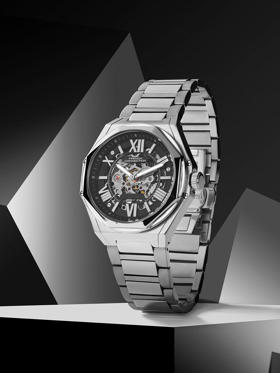 Buy French Connection Autogliss Men Skeleton Dial Stainless Steel ...
