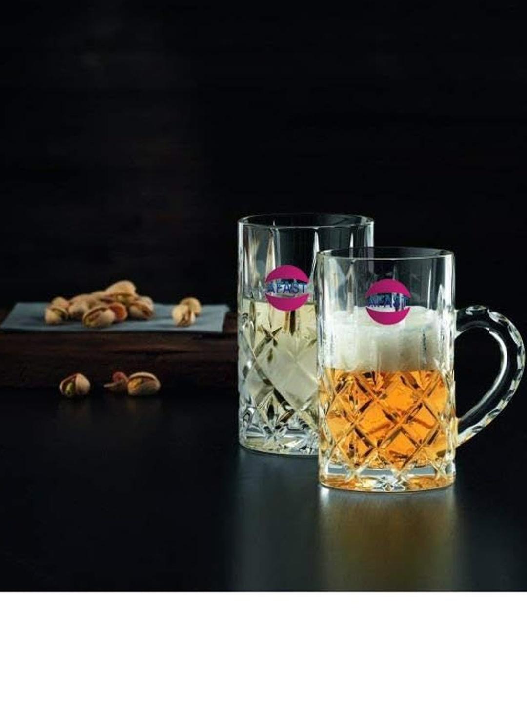 Buy 1ST TIME Transparent 2 Pcs Beer Bar Glasses - Bar Glass for Unisex ...