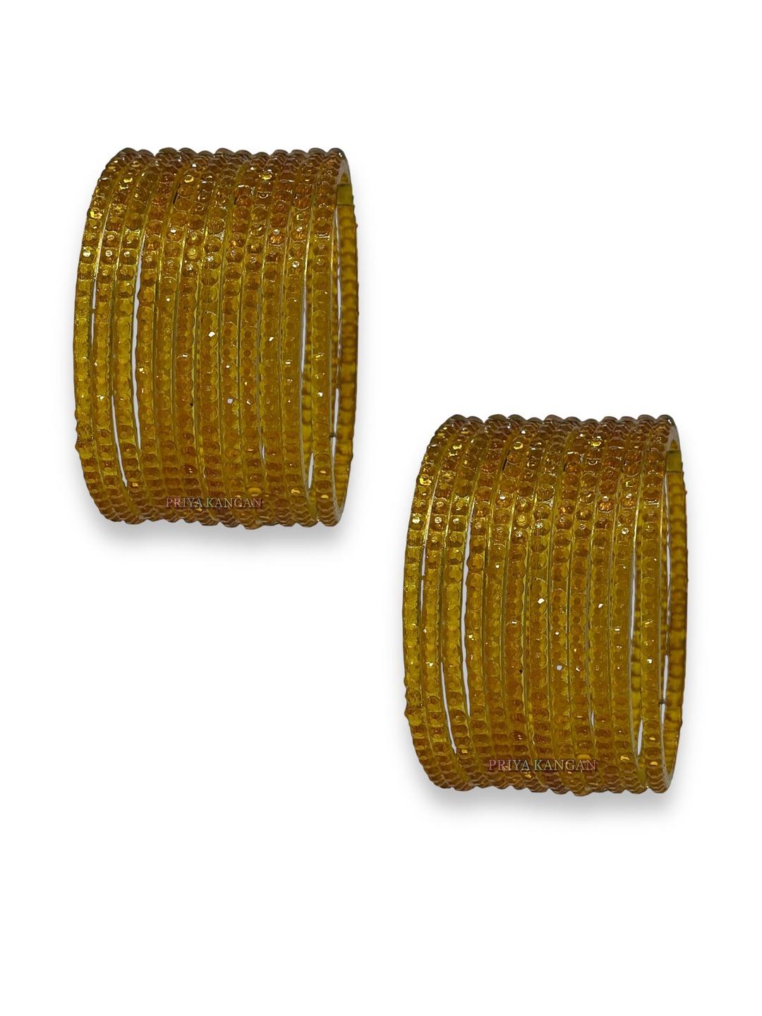 Buy PRIYA KANGAN Women Yellow Indian Glass Bangles Kanch Chudi - Bangle ...