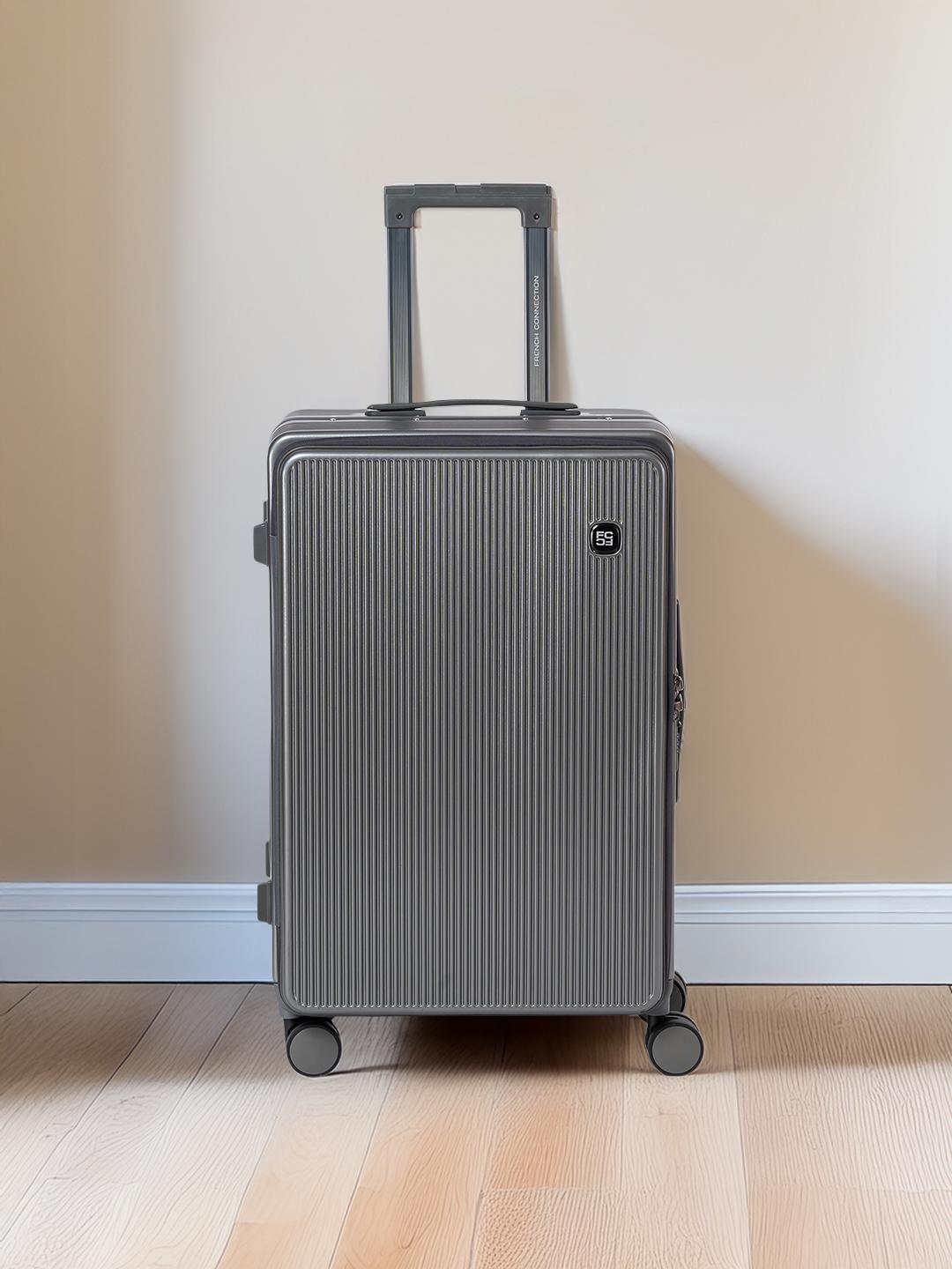 Buy French Connection Textured Hard Medium Trolley Suitcase 76L ...