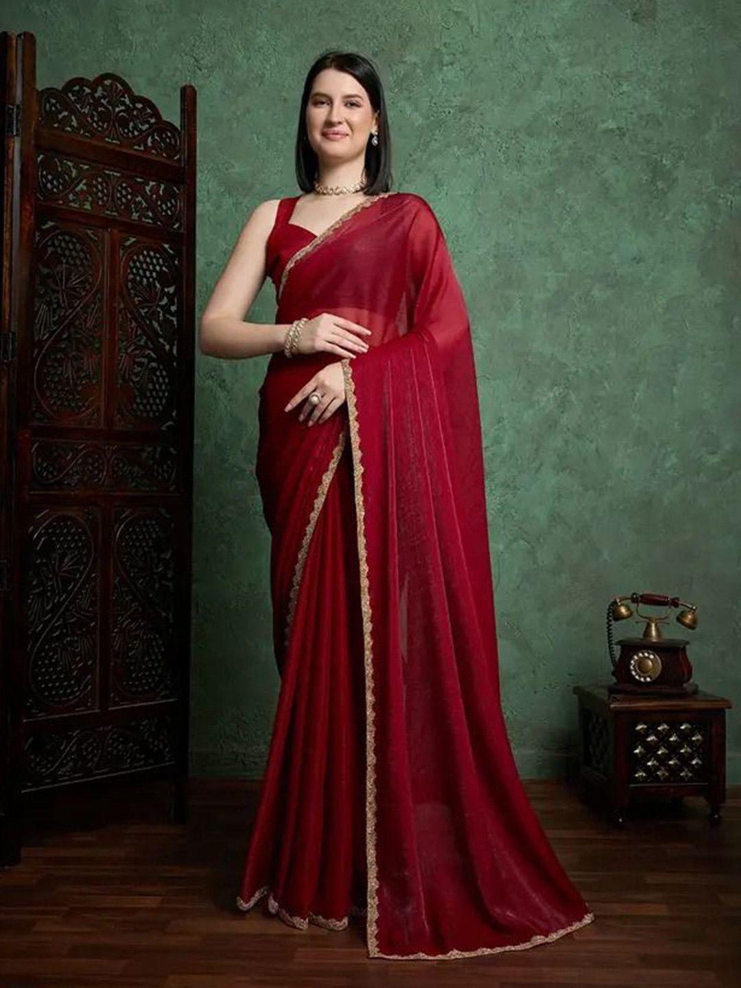 Buy SANJANA SILK Beads And Stones Pure Chiffon Saree - Sarees for Women ...