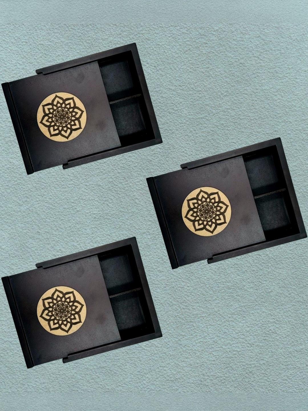 Buy Angira Handicrafts Set Of 3 Wooden Multipurpose 4 Section Square ...