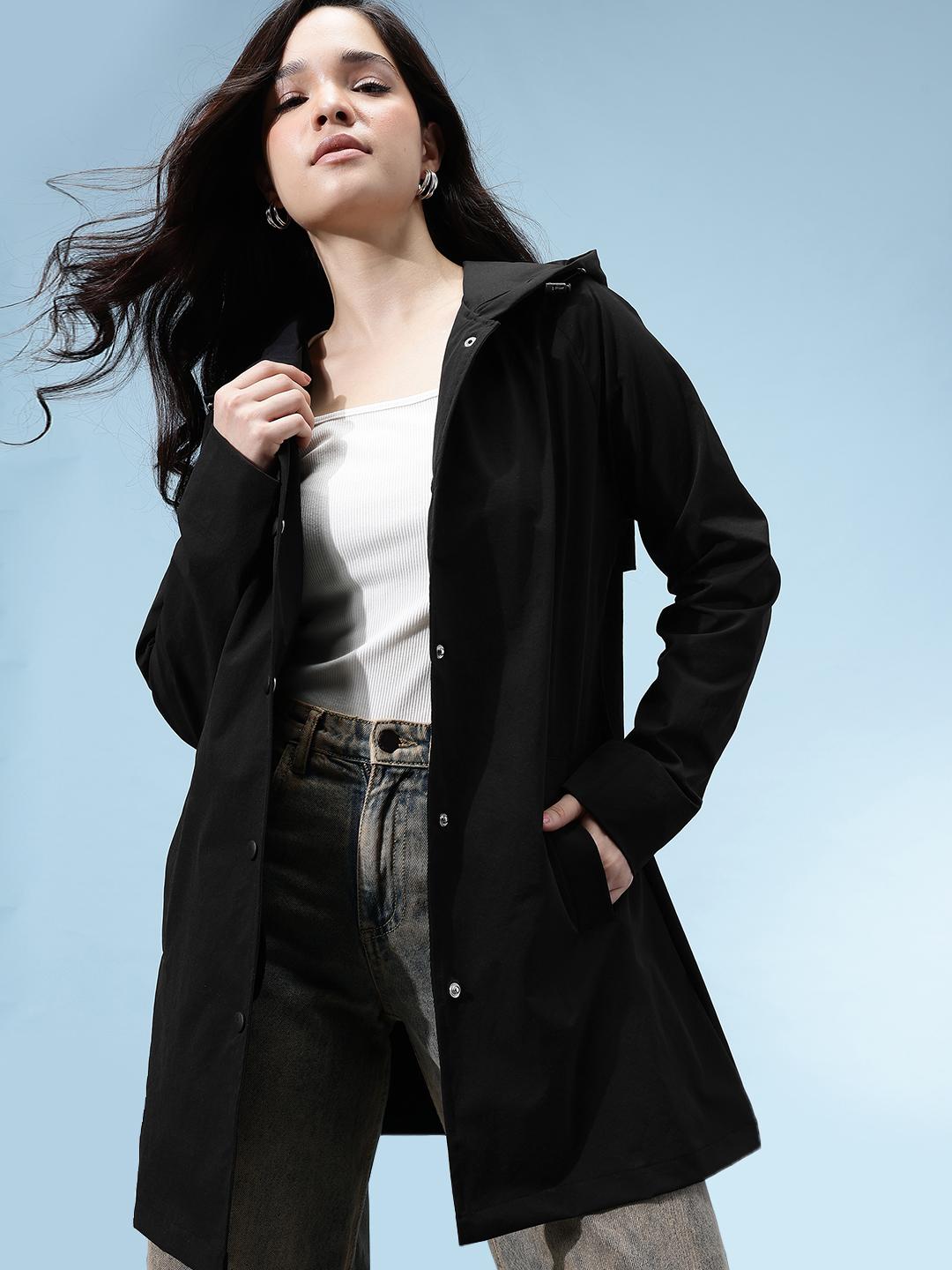 Buy Glitchez Hooded Layered Longline Relaxed Lightweight Parka Jacket ...