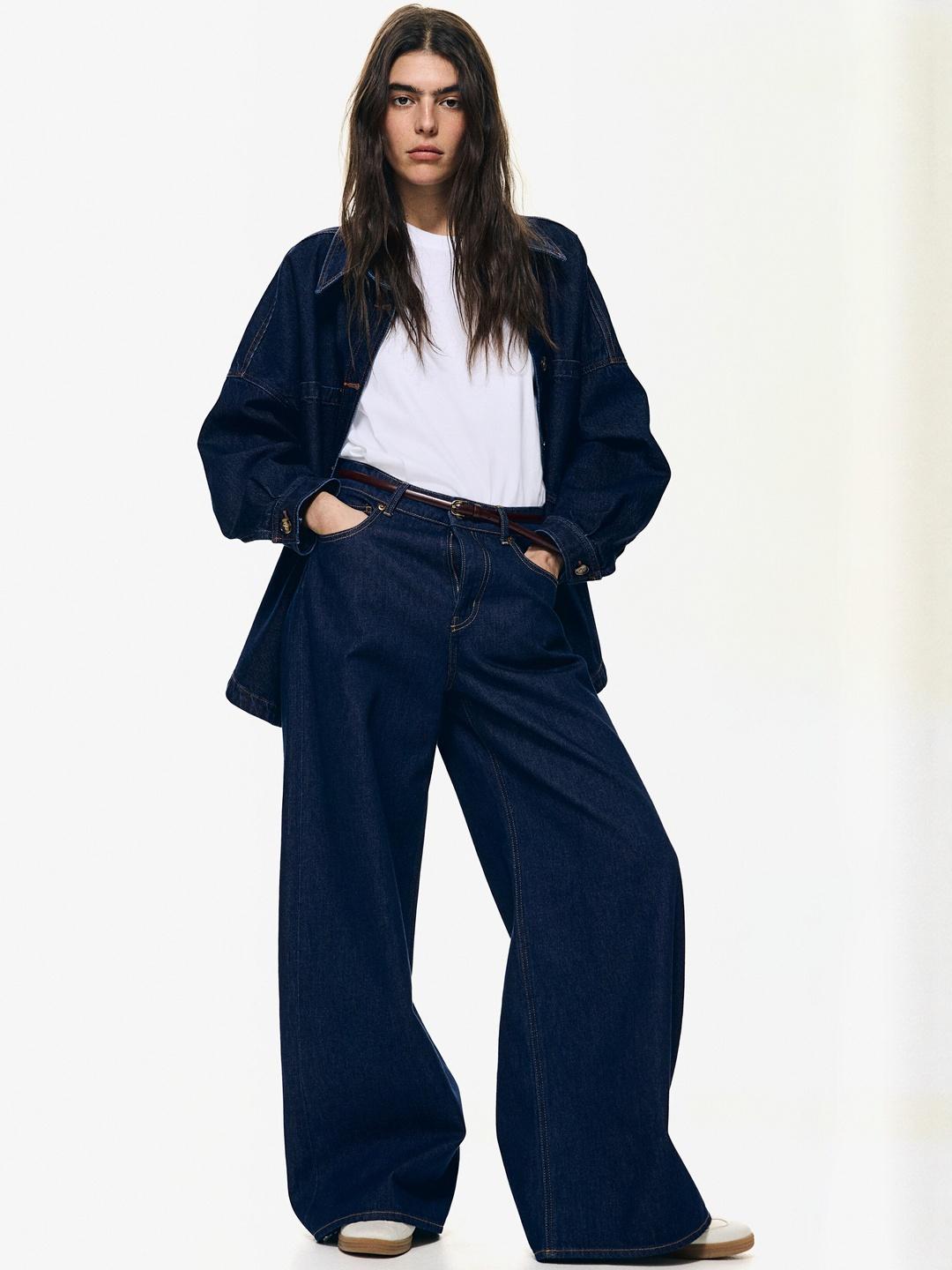 Buy H&M Wide High Jeans - Jeans for Women 32347388 | Myntra