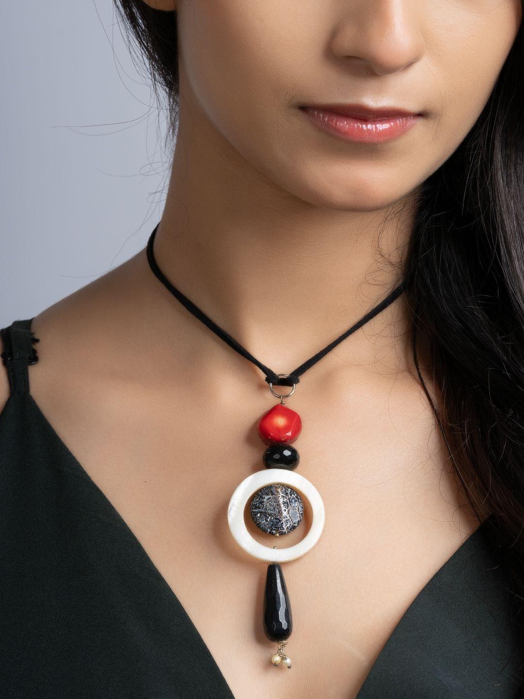 Buy Look And Adorn Women German Silver Necklace - Necklace And Chains ...