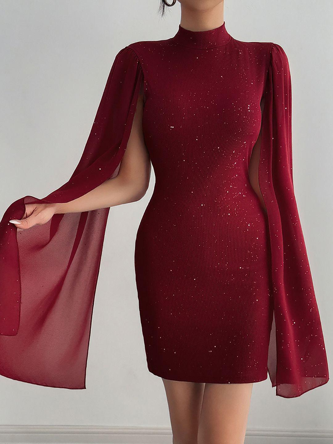 Buy StyleCast Red Solid Embellished Bodycon Mini Dress - Dresses for ...
