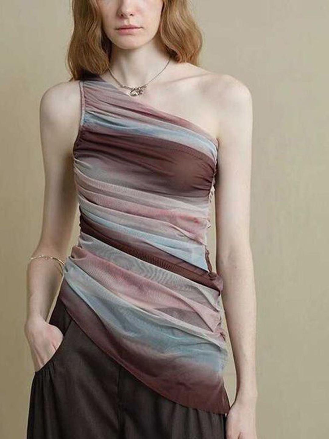 Buy StyleCast X Revolte Women One Shoulder Abstract Top - Tops for ...