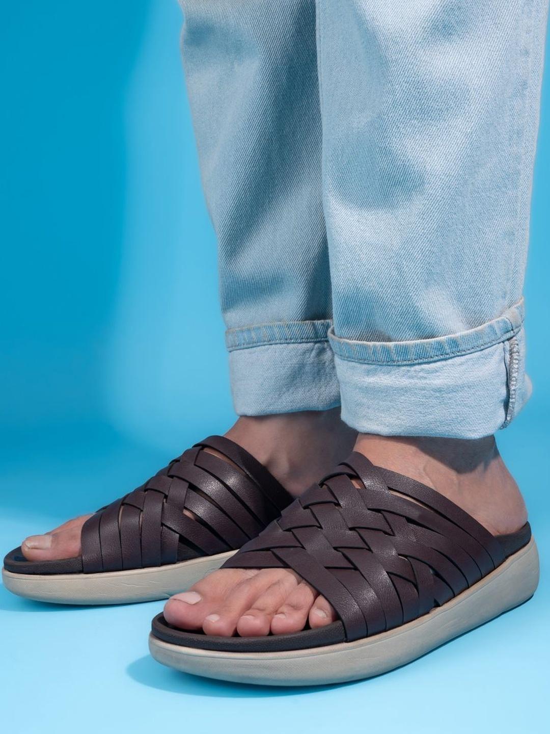 Buy Roadster Men Open Toe Braided Design Comfort Sandals - Sandals for ...