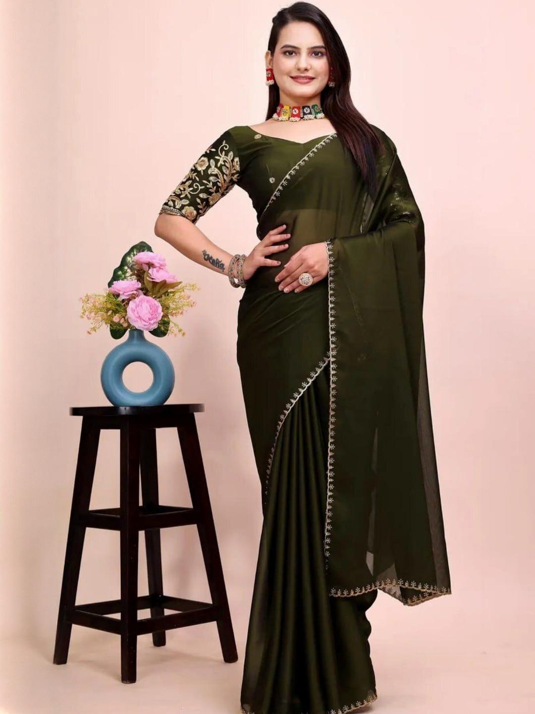 Buy INFYSHOPY Women Embellished Zari Pure Georgette Designer Bhagalpuri ...