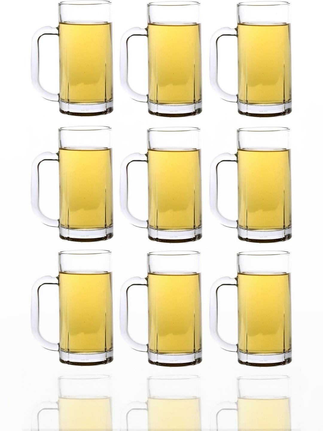 Buy 1ST TIME Transparent Set Of 9 Beer Bar Glasses - Bar Glass for ...